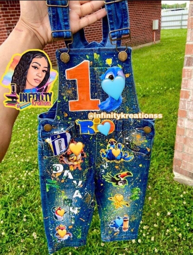 Personalized Kids Custom Character Birthday Overalls, Custom Overall ...