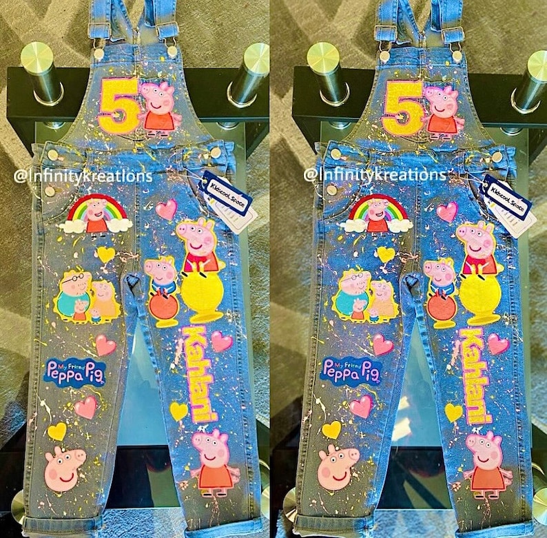 Inspired Birthday Overalls : Peppa Pig Custom Overalls Birthday Custom ...