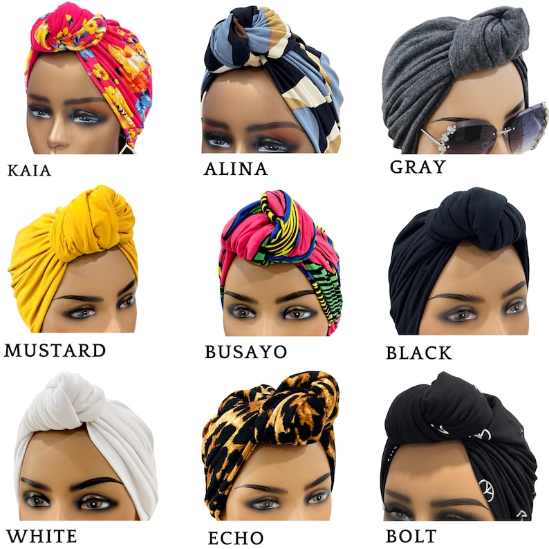 SATIN LINED Pretied Knotted Turban | Head Wraps for Women | Hair Cover ...