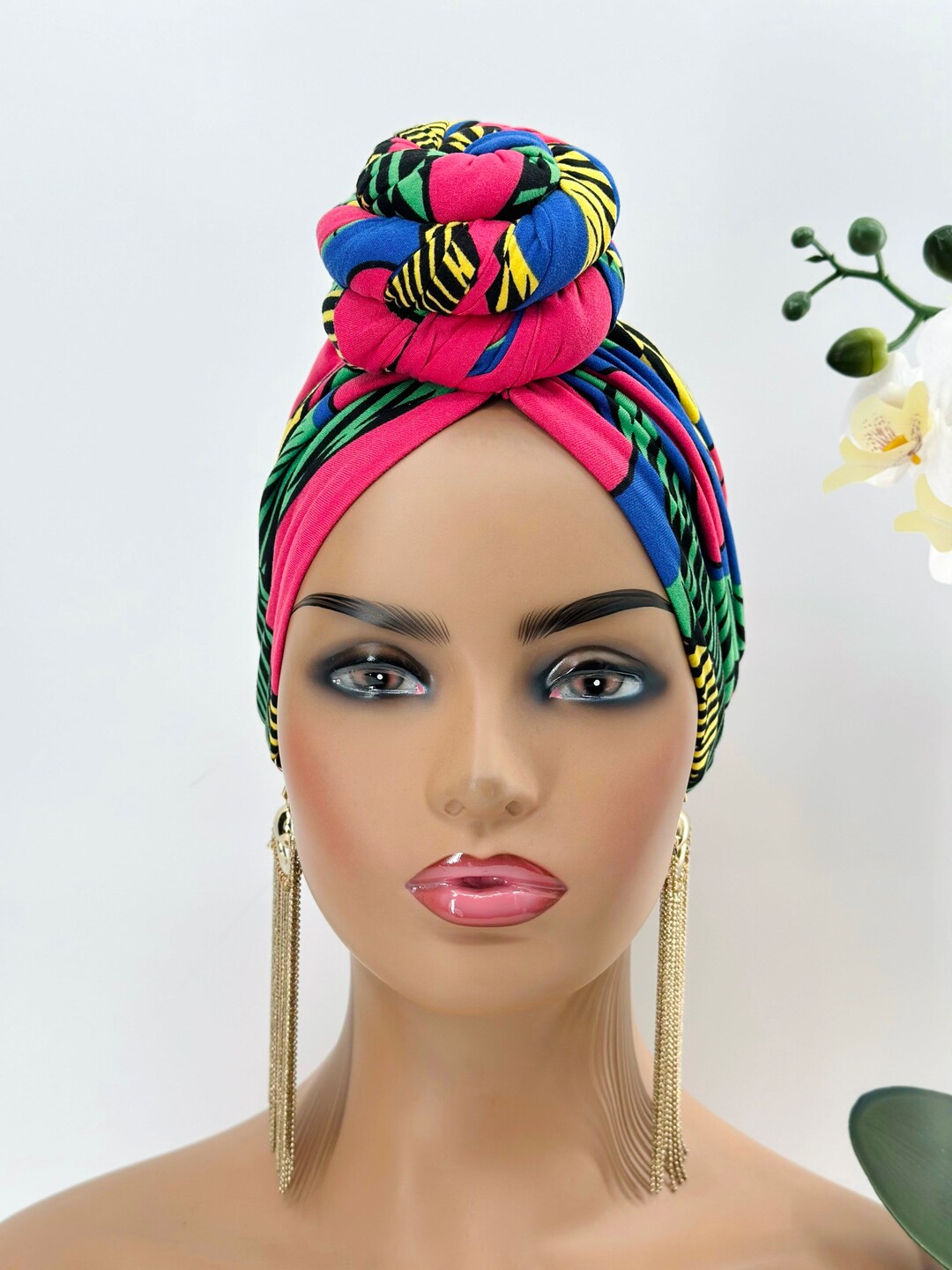 SATIN LINED Pre-tied Turban | Handmade Pretied Headwrap | Stay in Place ...