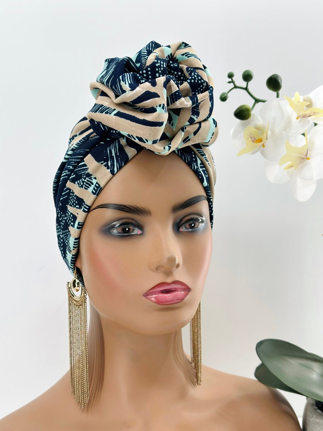 Pretied Turban Hat Pretied Head Wraps Pre Wrapped Turban Turban for ...