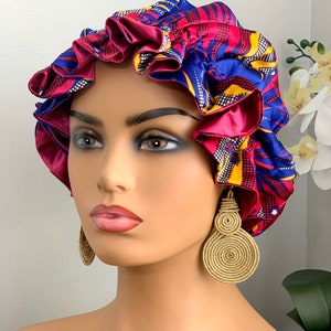 Silk/satin Bonnet | Reversible| Adjustable With Drawstring | Natural ...