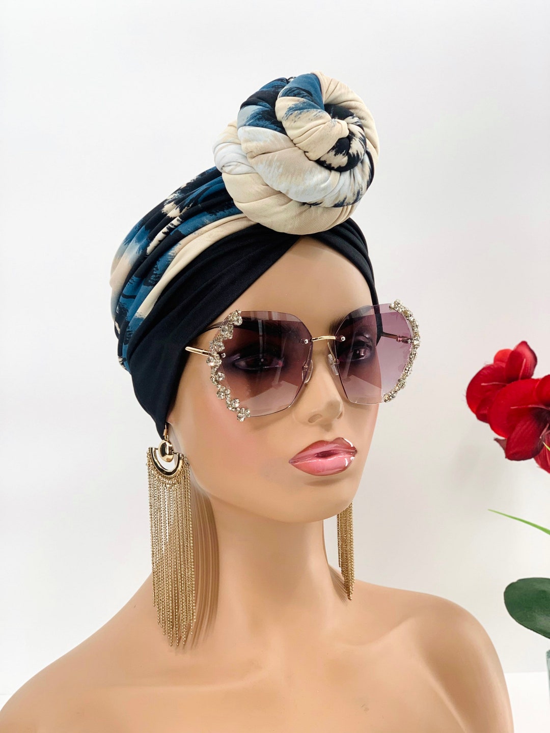 Pre-tied Turban Pattern Placements Varies Beautiful Head Covering ...