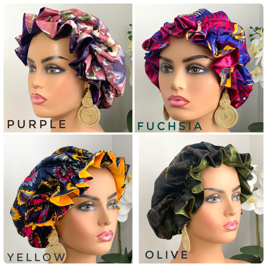 Silk/satin Bonnet | Reversible| Adjustable With Drawstring | Natural ...