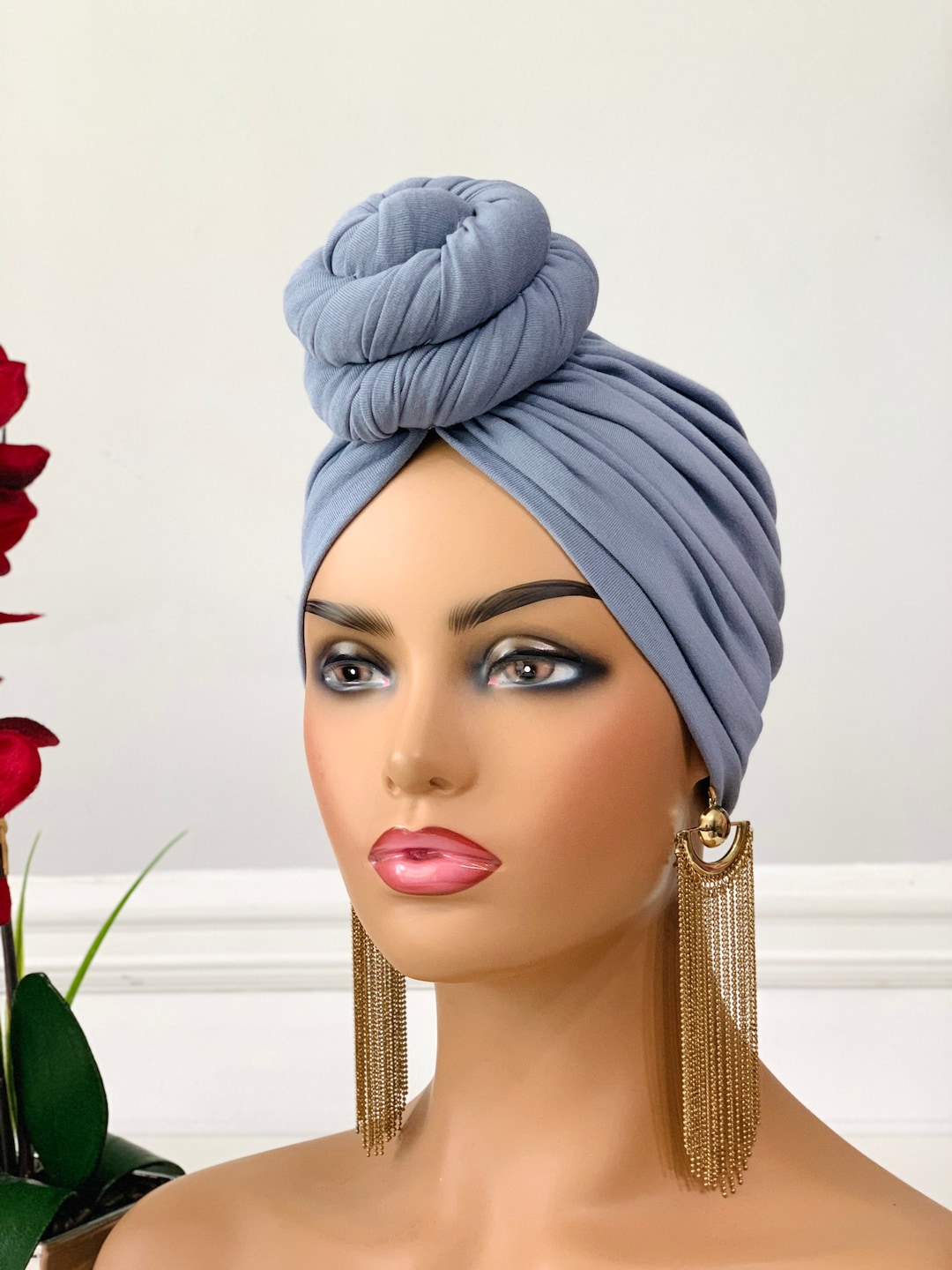 SATIN LINED Pre-tied Turban | Pretied Headwrap | Satin Lined Turban ...