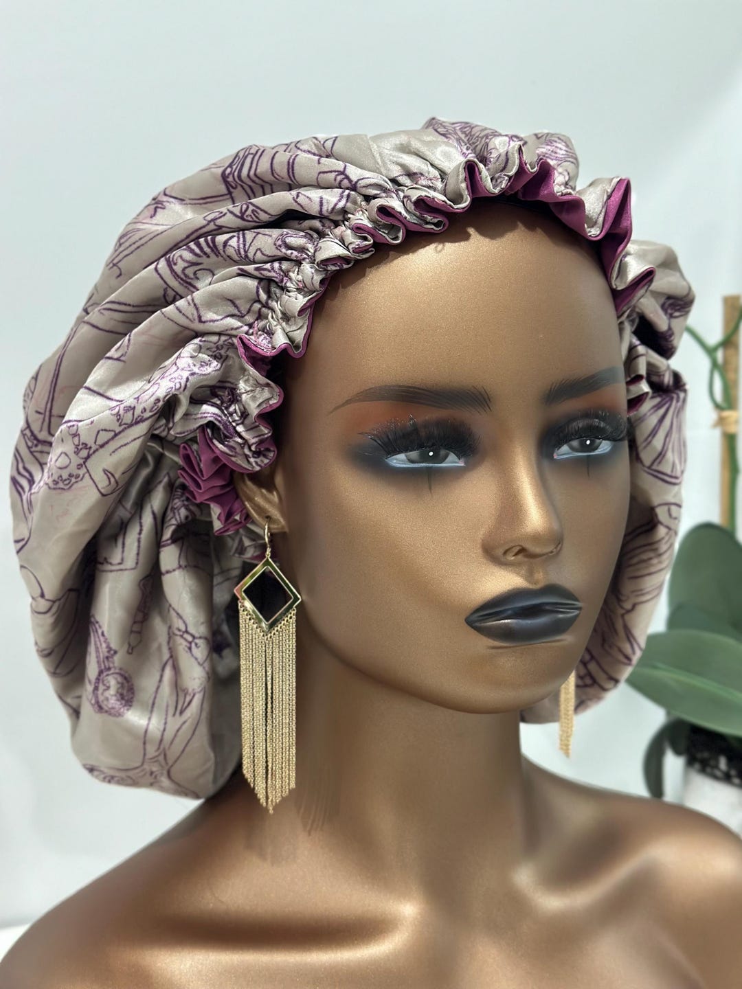 Satin Bonnet | Reversible| Adjustable With Drawstring | Natural Hair ...
