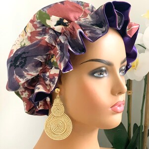 Silk/satin Bonnet | Reversible| Adjustable With Drawstring | Natural ...