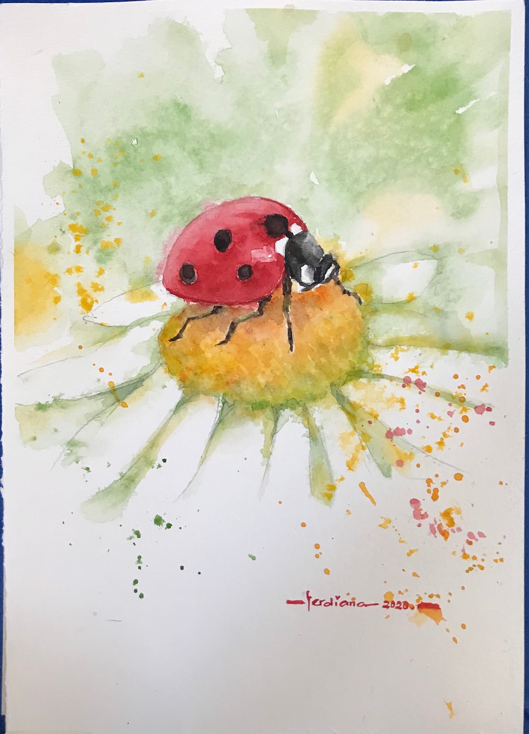 Ladybug Original Watercolor - Etsy