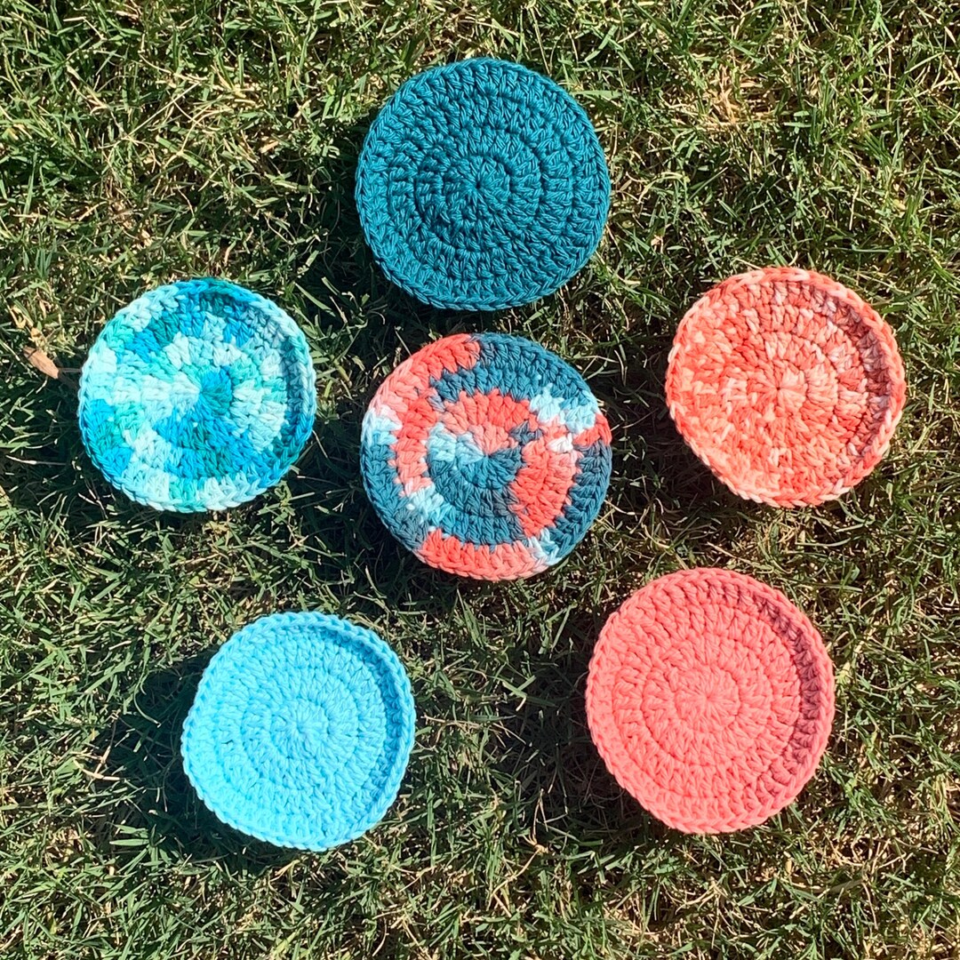 Coral Reef Crochet Coaster Set of 6 - Etsy