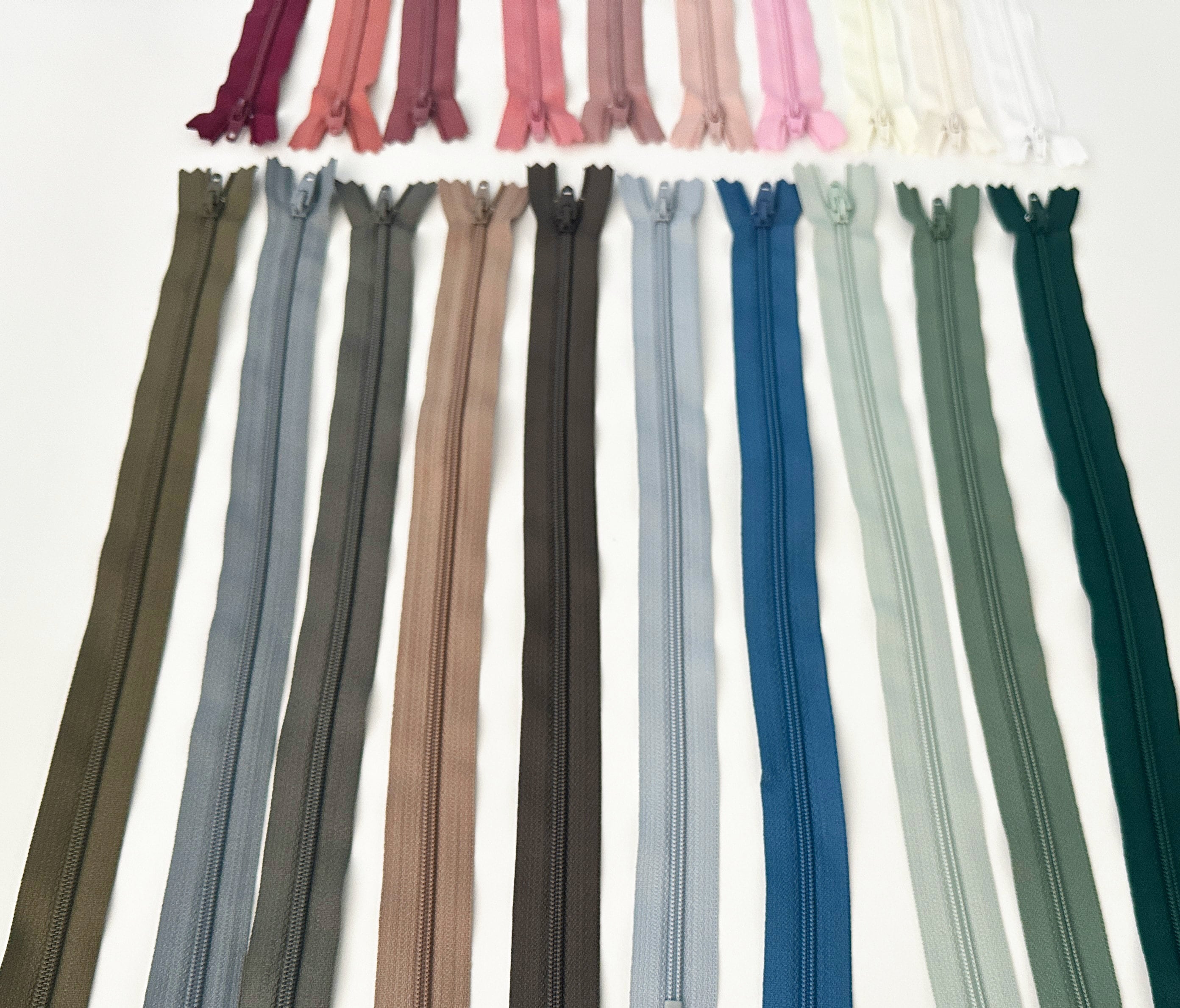 Any 10 YKK #3 Zippers, Mix and Match Closed Bottom Coil All Purpose ...