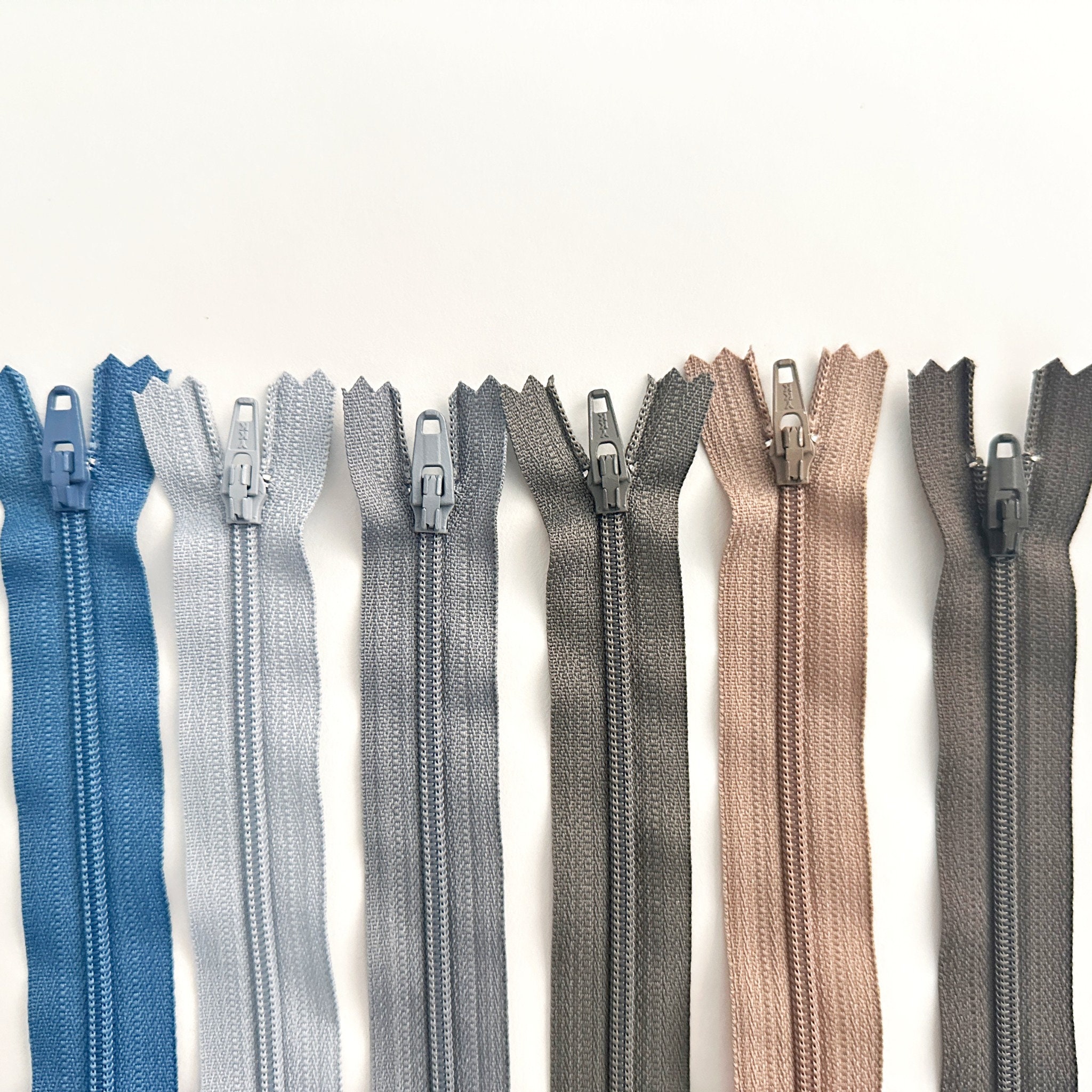 Any 10 YKK #3 Zippers, Mix and Match Closed Bottom Coil All Purpose ...