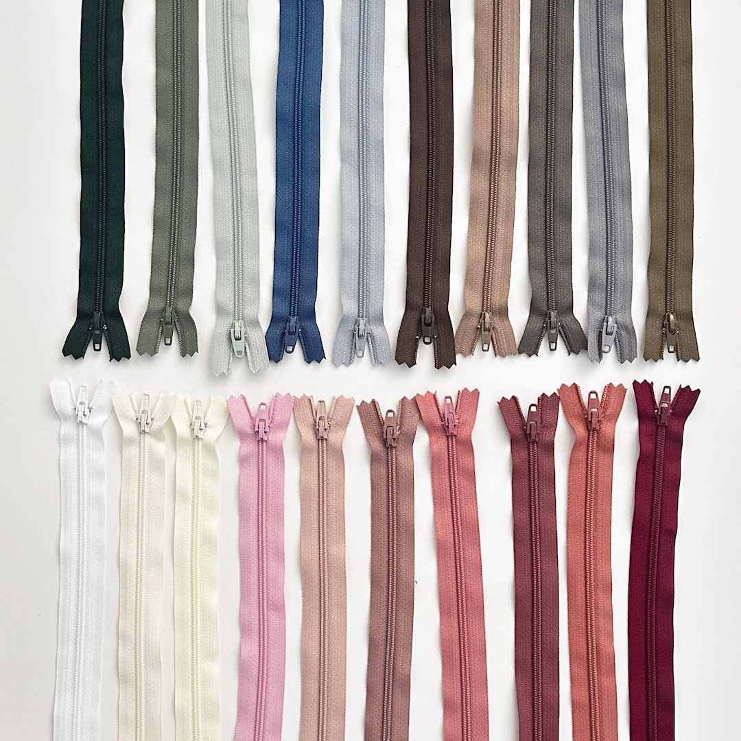 Any 10 YKK #3 Zippers, Mix and Match Closed Bottom Coil All Purpose ...
