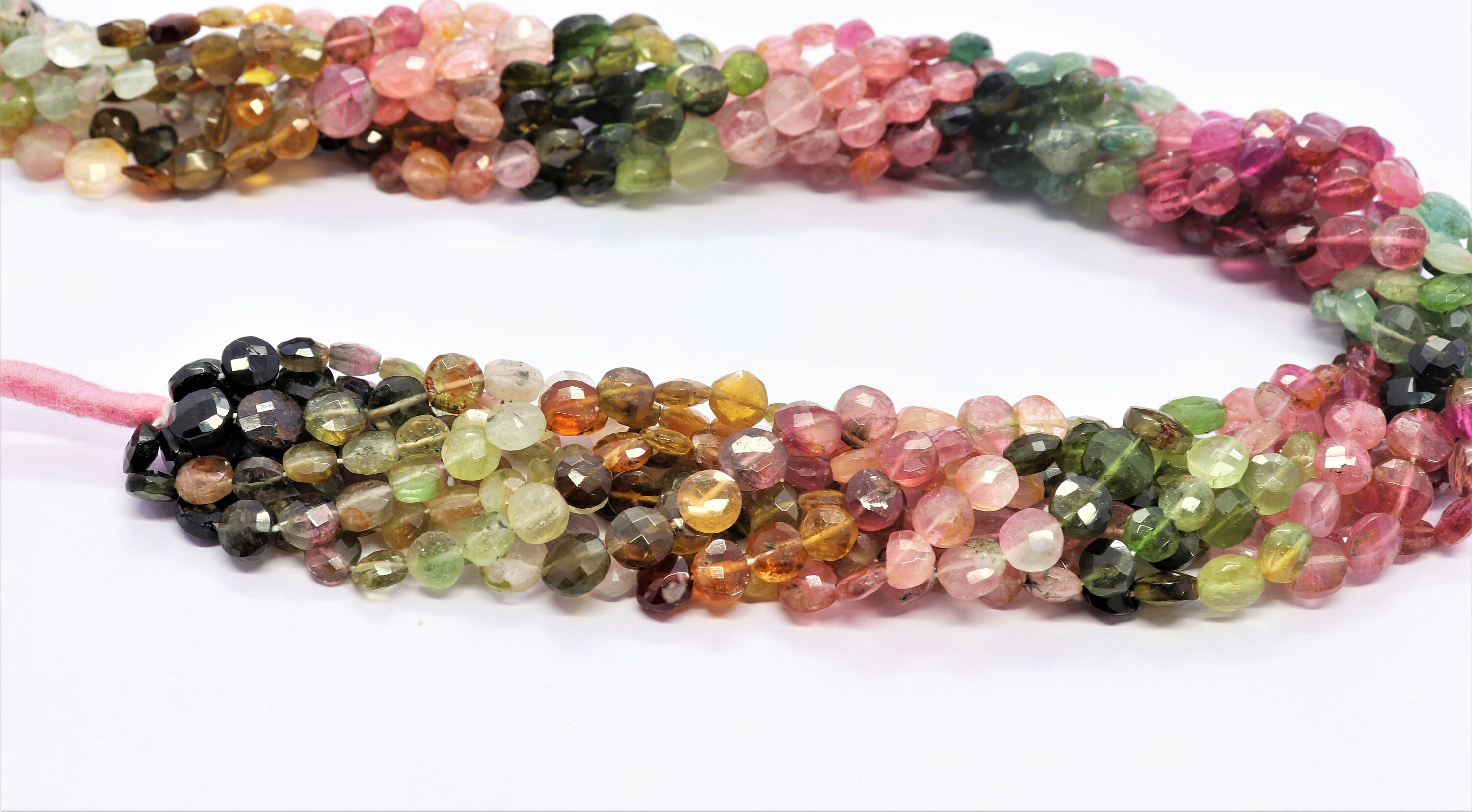 Multi Tourmaline Faceted Coin Shape Beads Natural Tourmaline - Etsy