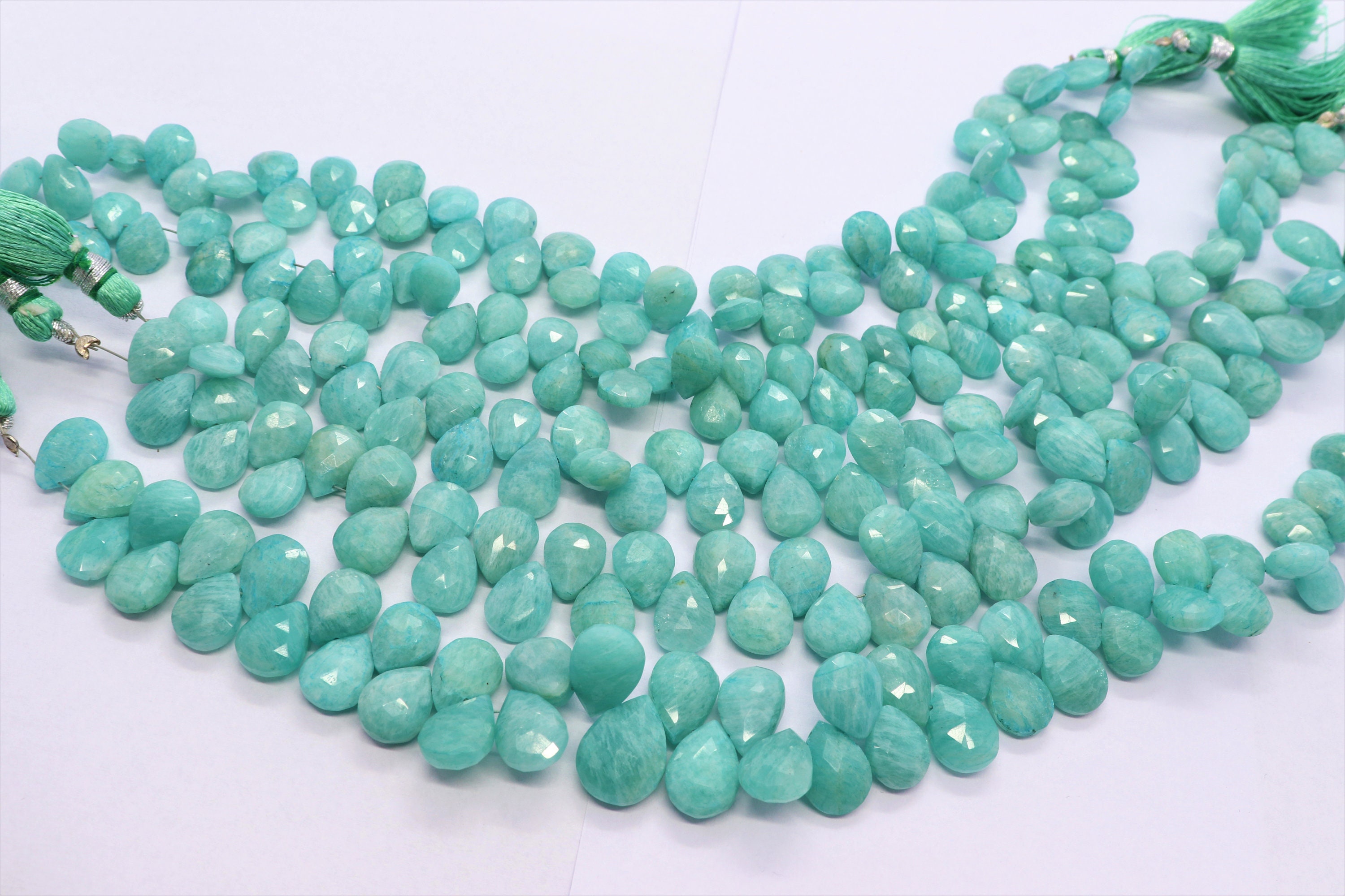 Amazonite Faceted Pear Shape Beads Amazonite Faceted Beads | Etsy