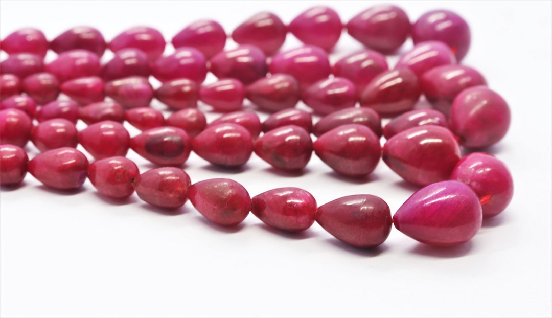 AAA+ Ruby Smooth Drops Shape Beads, Ruby Straight Teardrop Briolette ...