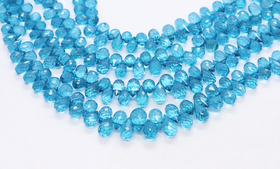 AAA London Blue Topaz Faceted Drops Shape Beads Ondon Blue Topaz Beads ...