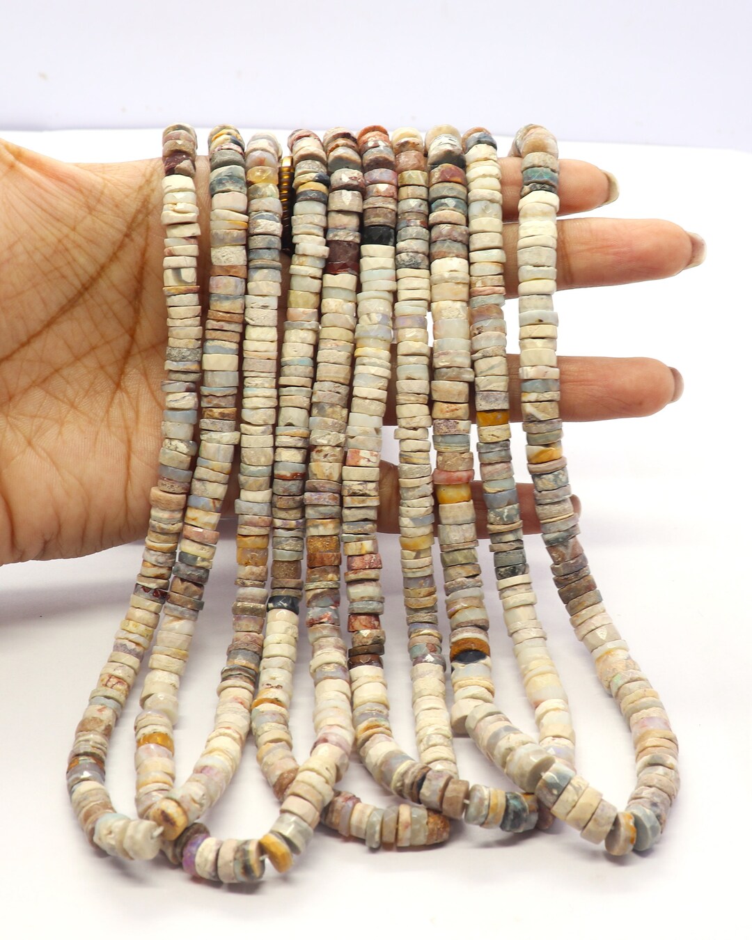 AAA Natural Australian Opal Faceted Tyre Gemstone Beads, Australia Opal ...