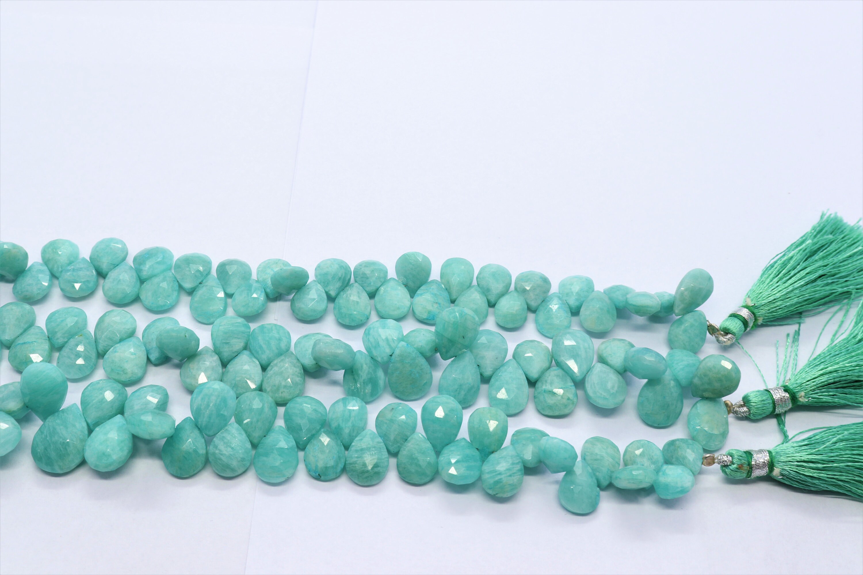 Amazonite faceted pear shape beads Amazonite faceted beads | Etsy