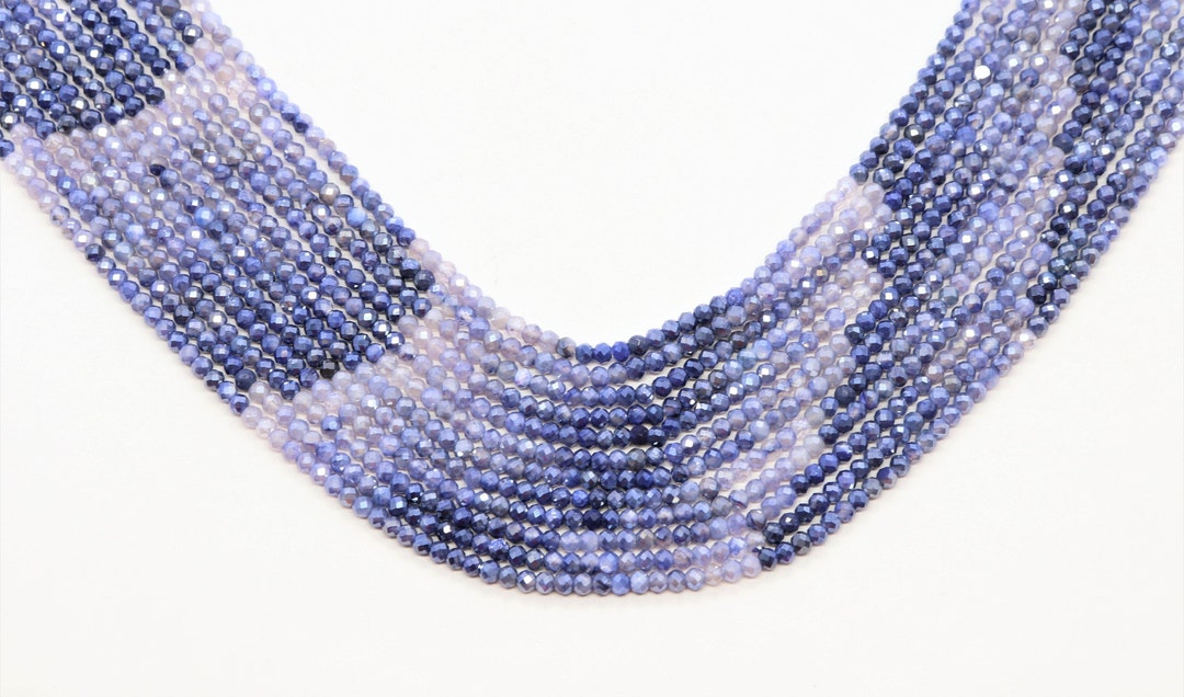 5 Strand Blue Silverite Faceted Rondelle Shape Beads Silverite Shaded ...