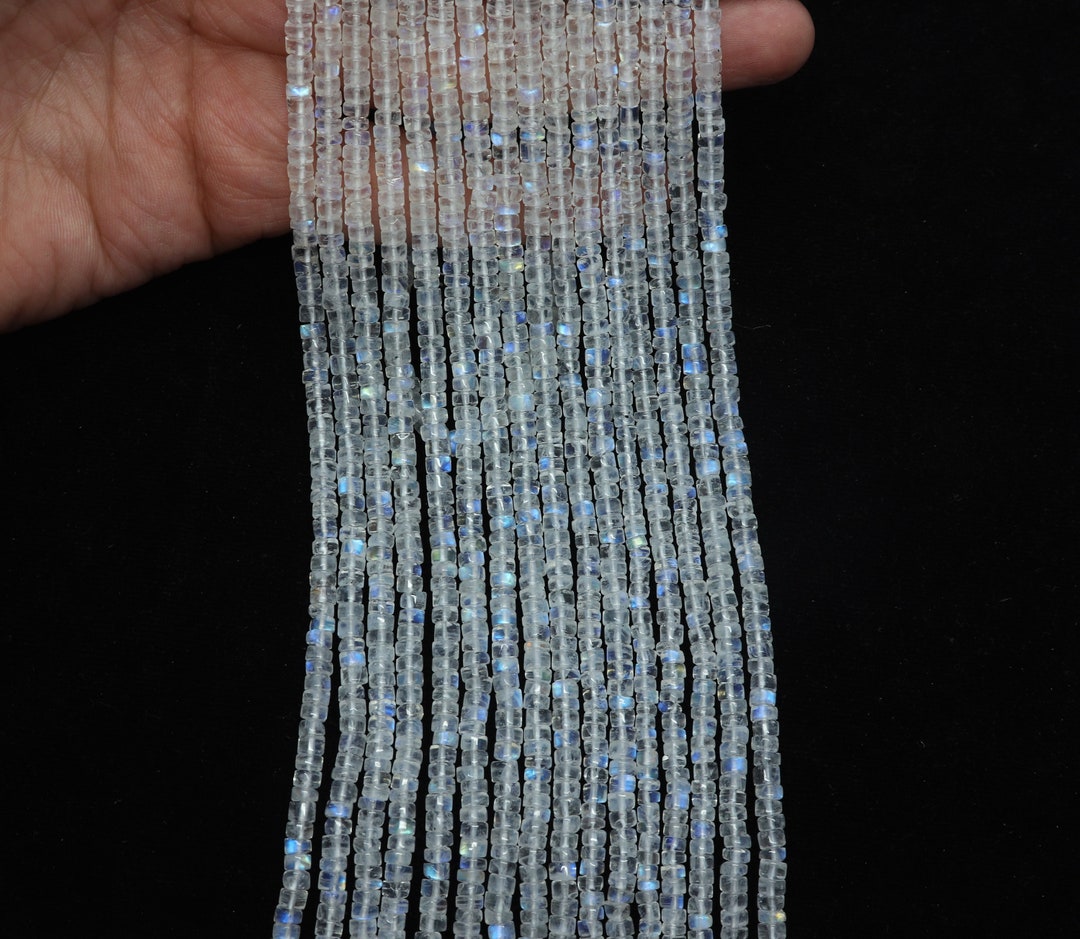 Rainbow Moonstone Heishi Tyre Shape Beads 4mm Moonstone Smooth Tyre ...