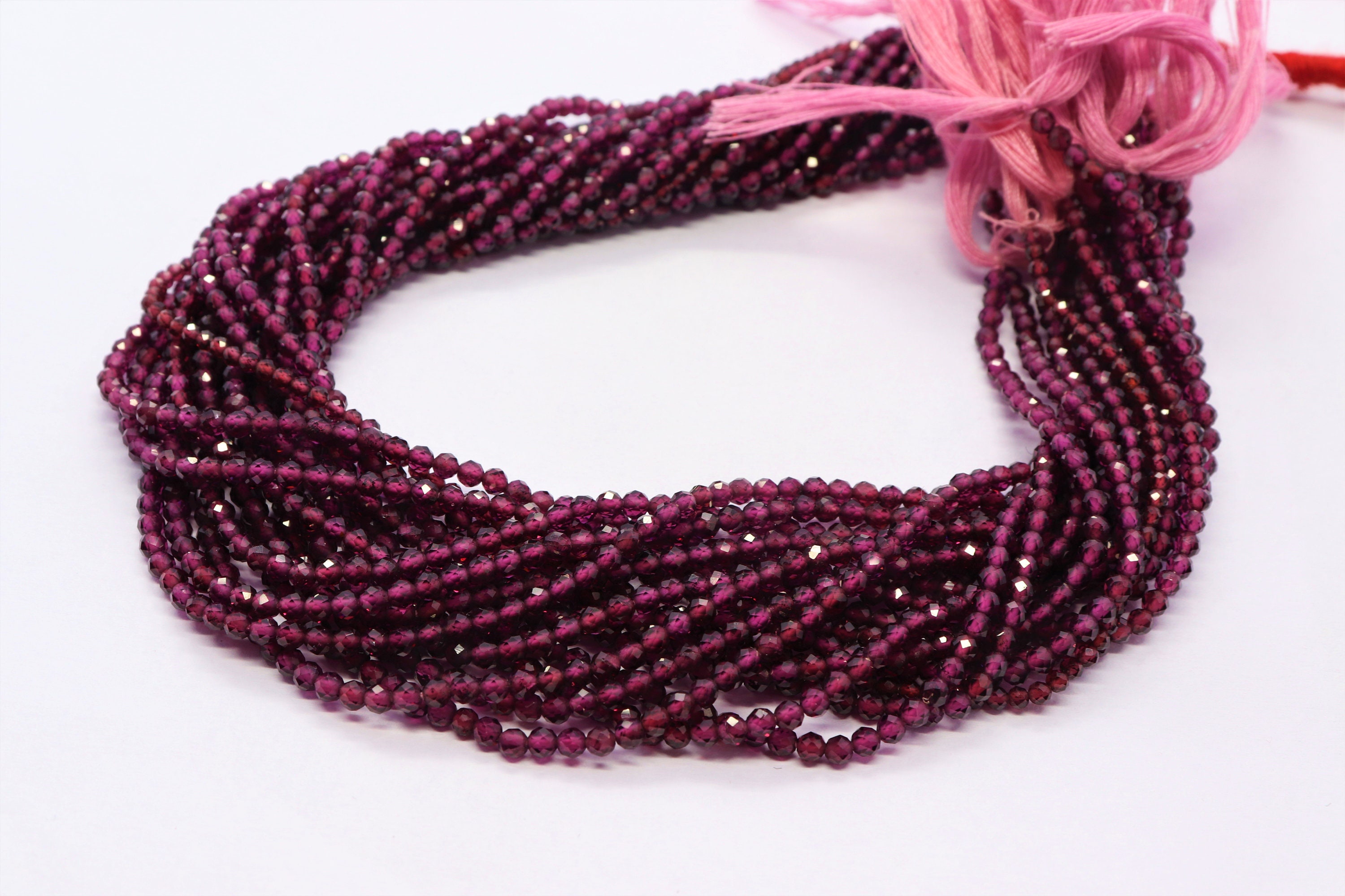 5 Strand Rodolite Garnet Faceted Rondelle Beads Rodolite - Etsy