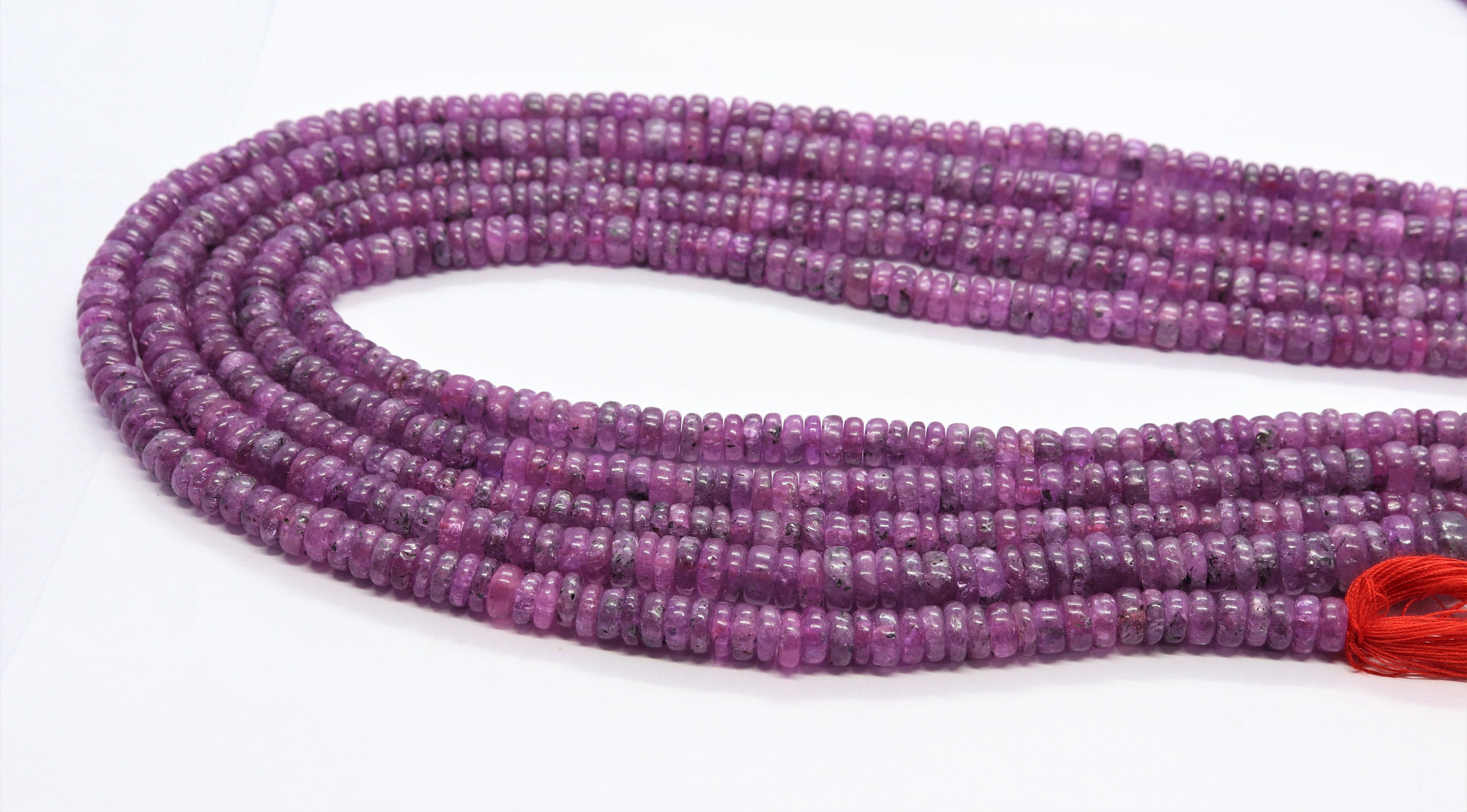AAA Ruby Heishi Washer Beads, 5-6 Mm Ruby Gemstone Beads, Ruby Tyre ...