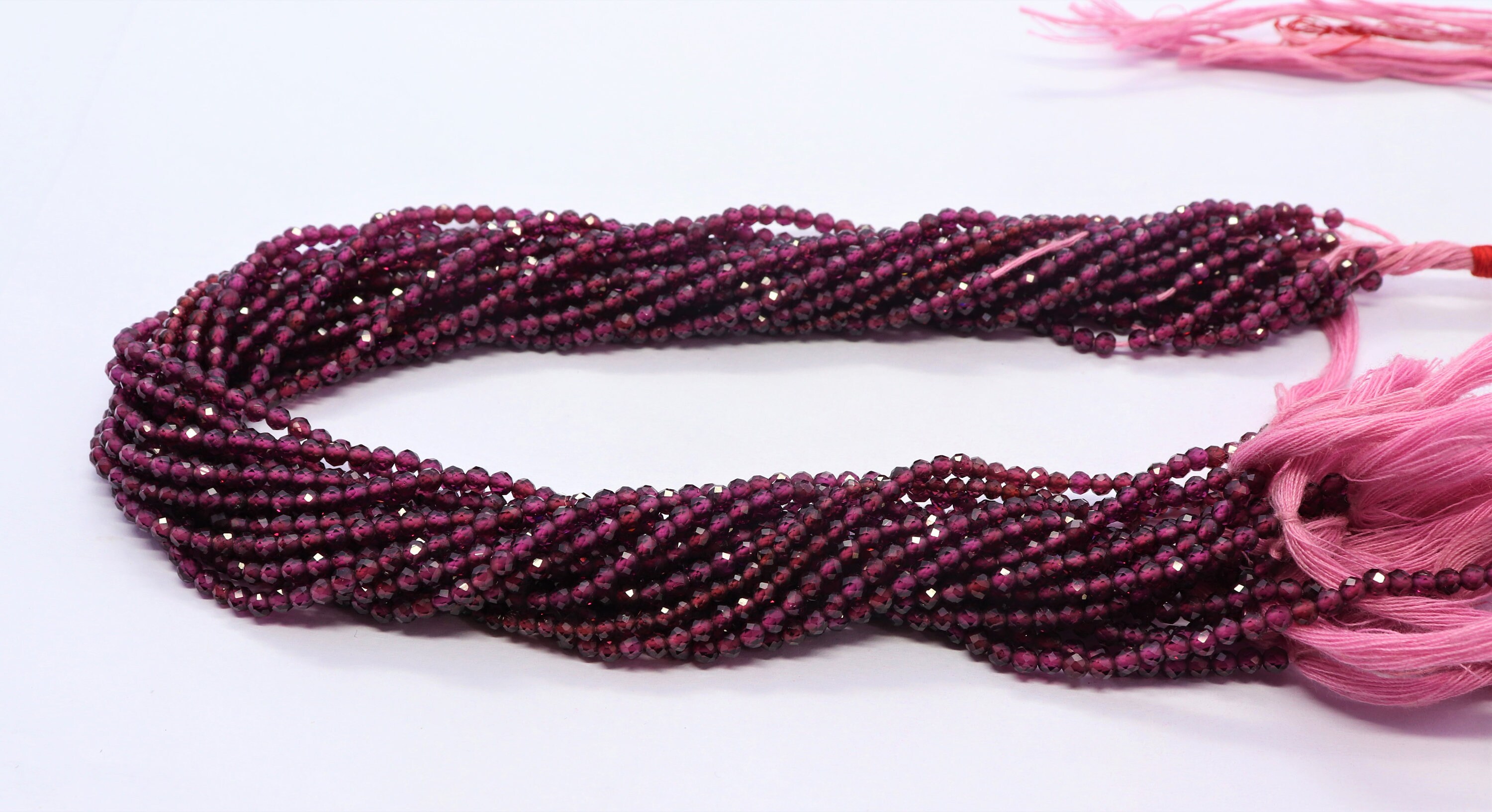 5 Strand Rodolite Garnet Faceted Rondelle Beads Rodolite - Etsy