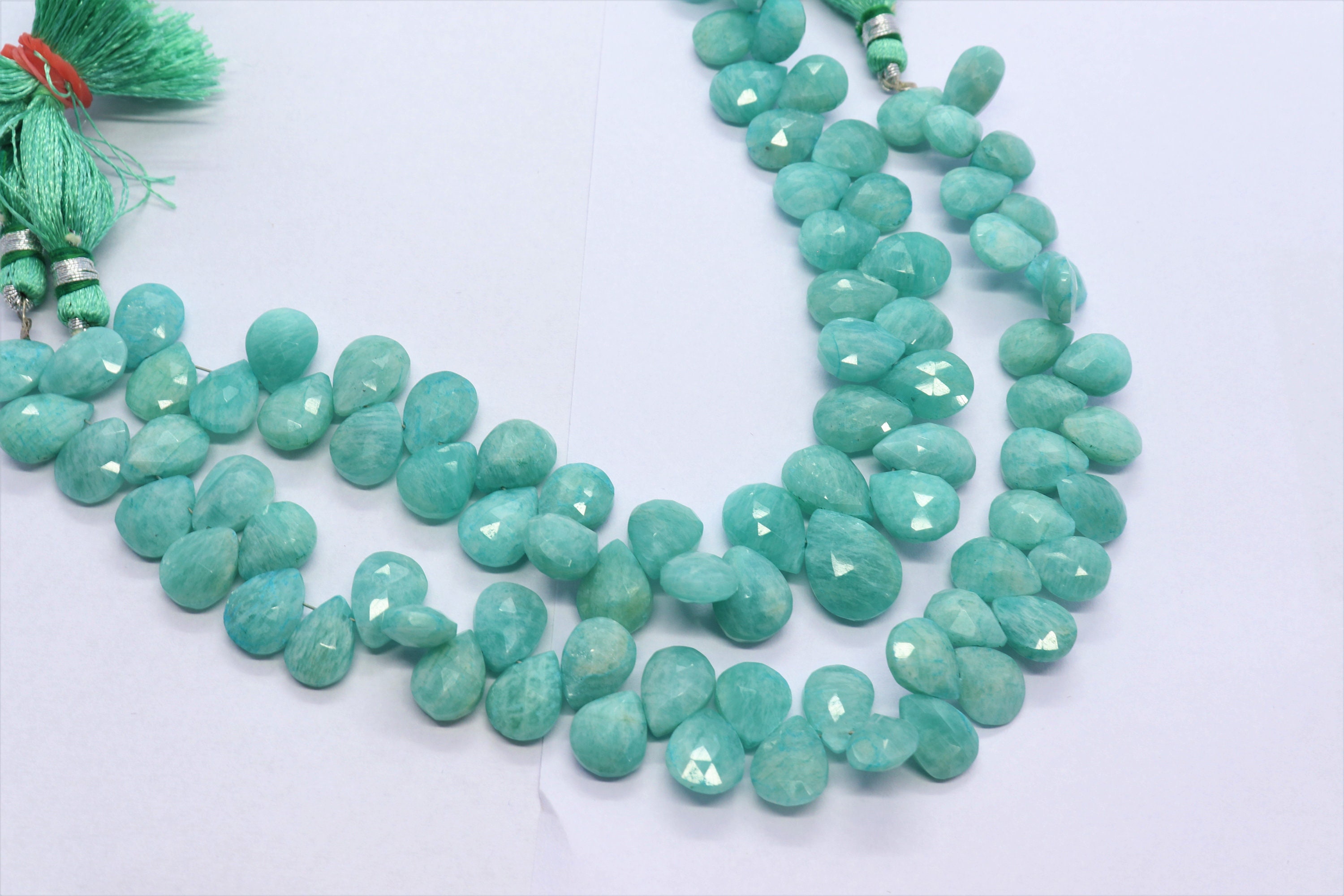 Amazonite faceted pear shape beads Amazonite faceted beads | Etsy