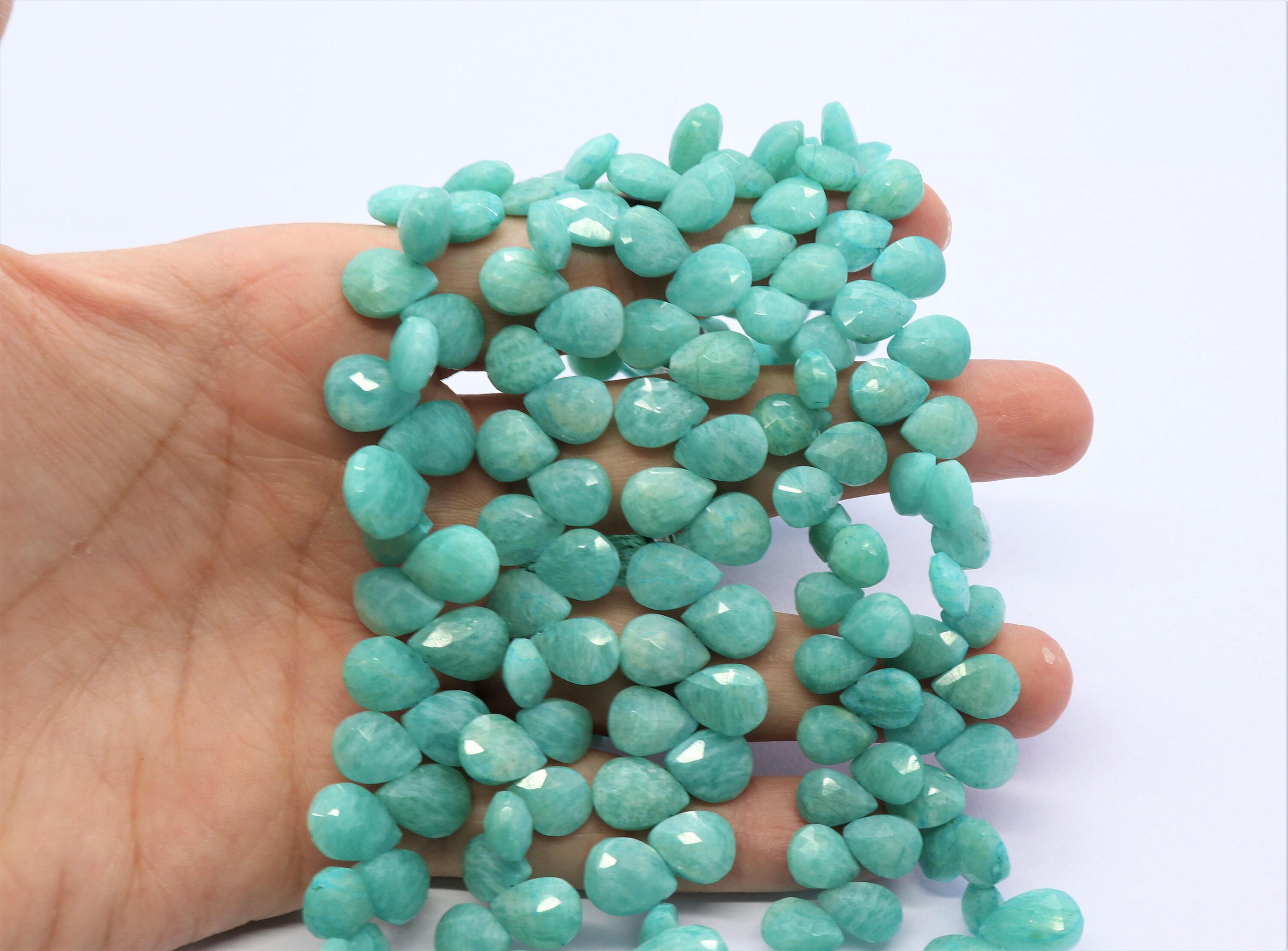 Amazonite Faceted Pear Shape Beads Amazonite Faceted Beads | Etsy