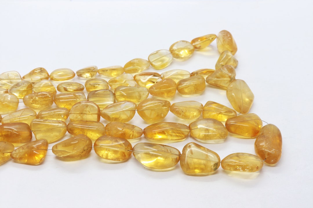 Citrine Plain Smooth Nugget Gemstone Beads High Luster Citrine Tumble ...