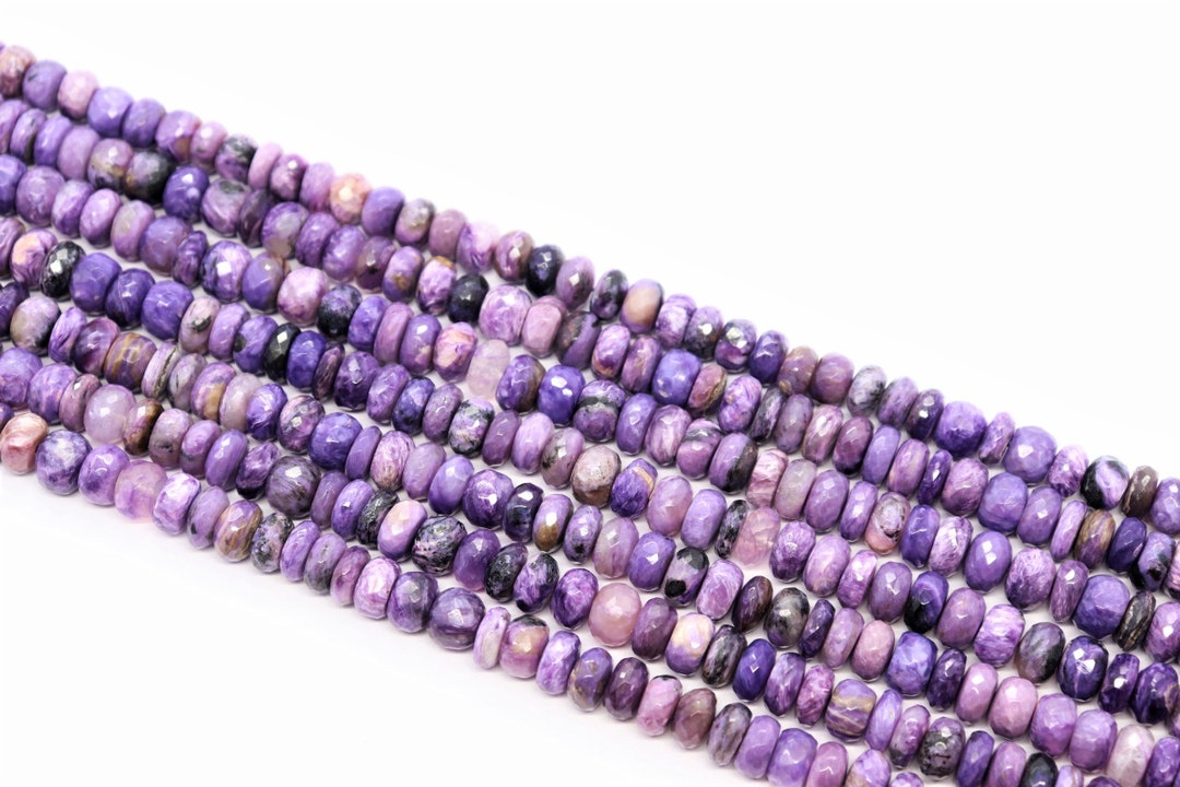 Charoite Faceted Rondelle Shape Beads, Purple Charoite Rondelle Beads ...