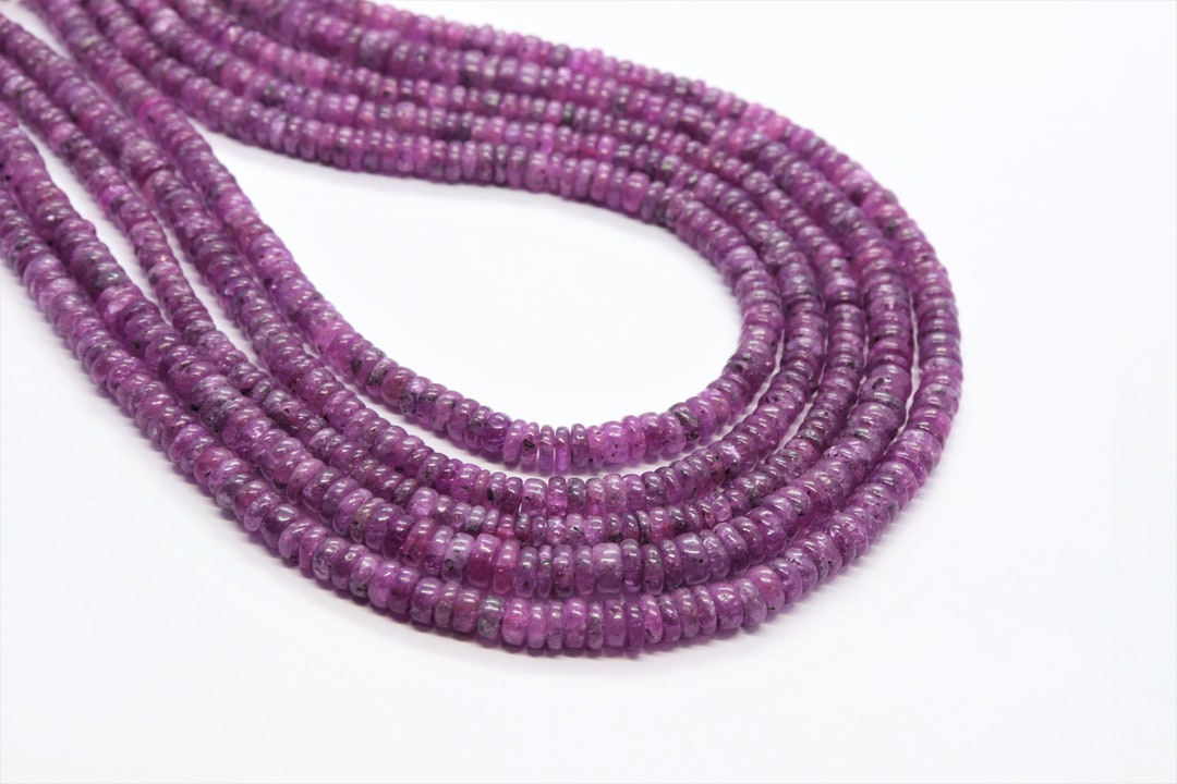 AAA Ruby Heishi Washer Beads, 5-6 Mm Ruby Gemstone Beads, Ruby Tyre ...