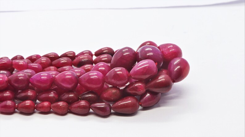 AAA Ruby Smooth Drops Shape Beads Ruby Straight Teardrop - Etsy