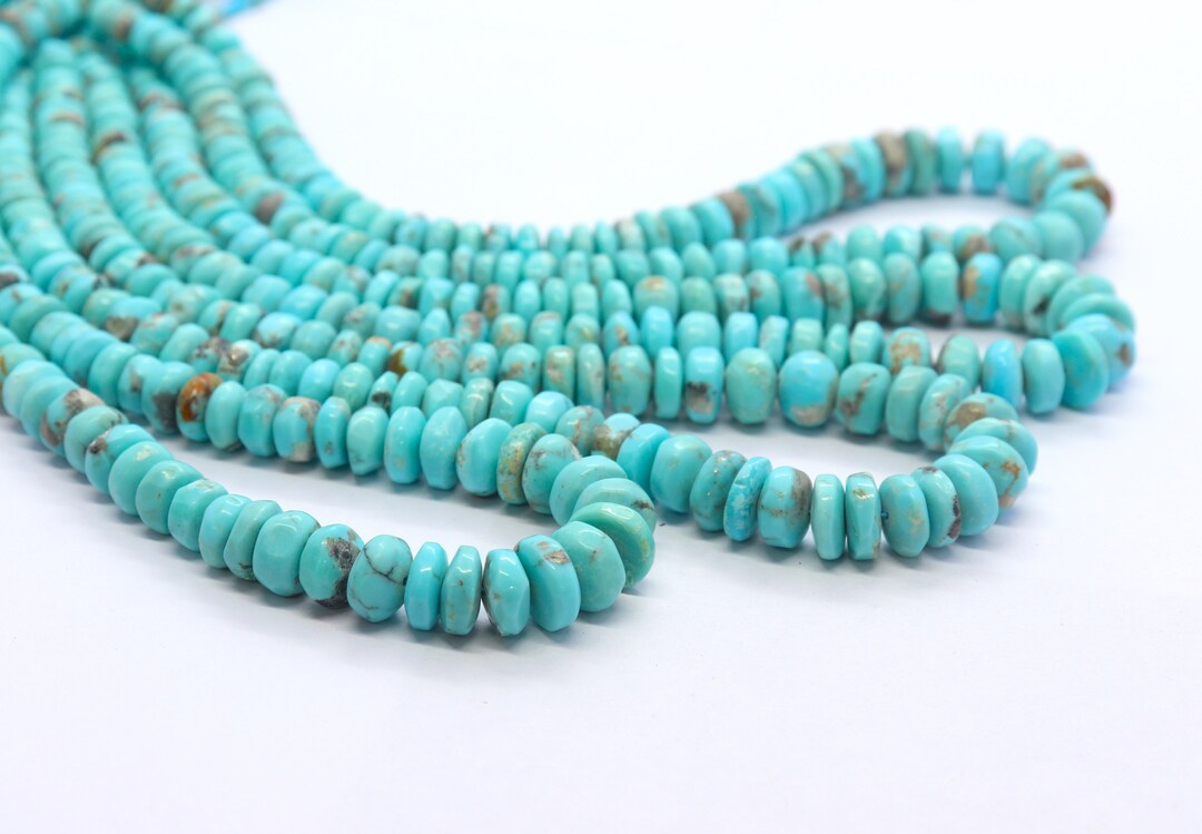 AA Arizona Turquoise Smooth Rondelle Beads Turquoise Rondelle Beads ...