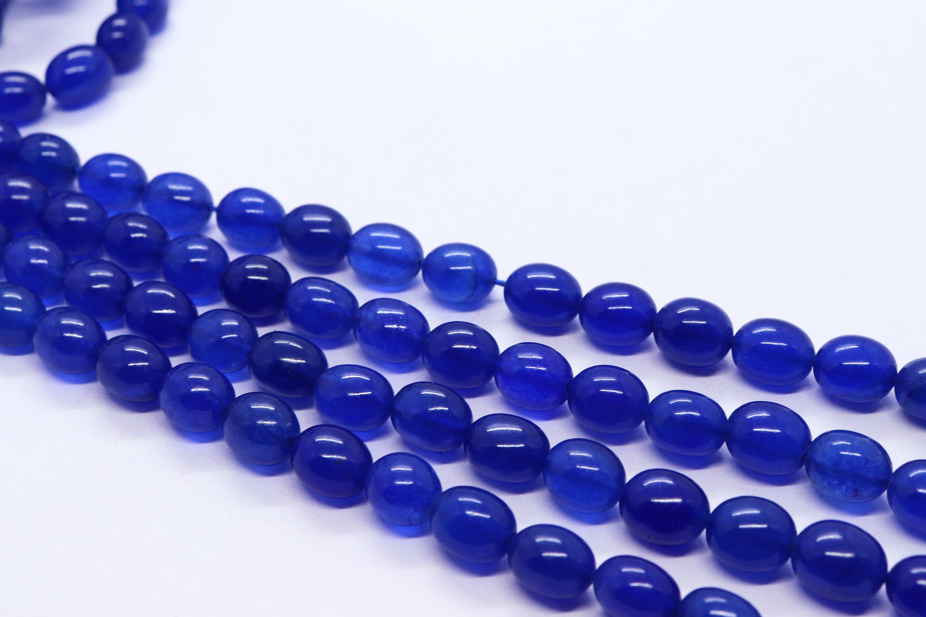 AAA Blue Quartz smooth oval beads 7x9mm Quartz plain beads | Etsy