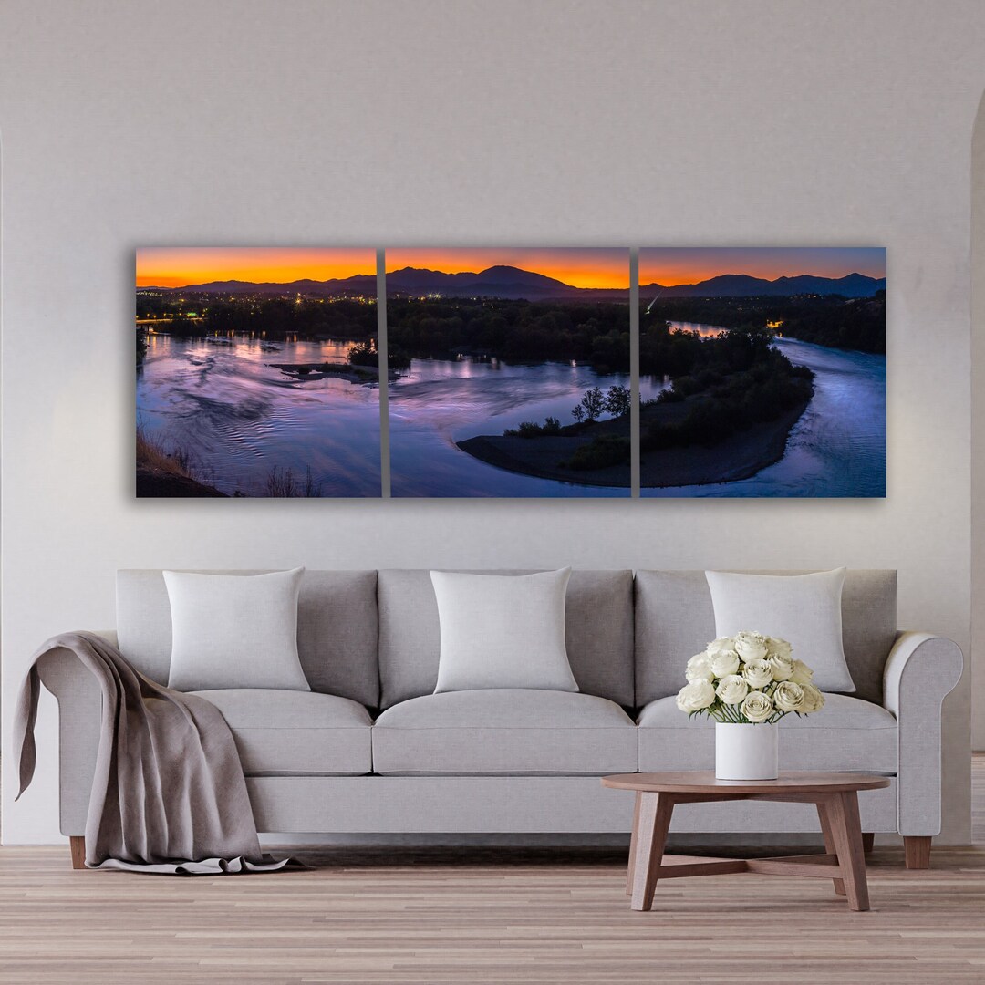 Redding Photo, Sacramento River Print, Sunset Panorama Wall Art ...