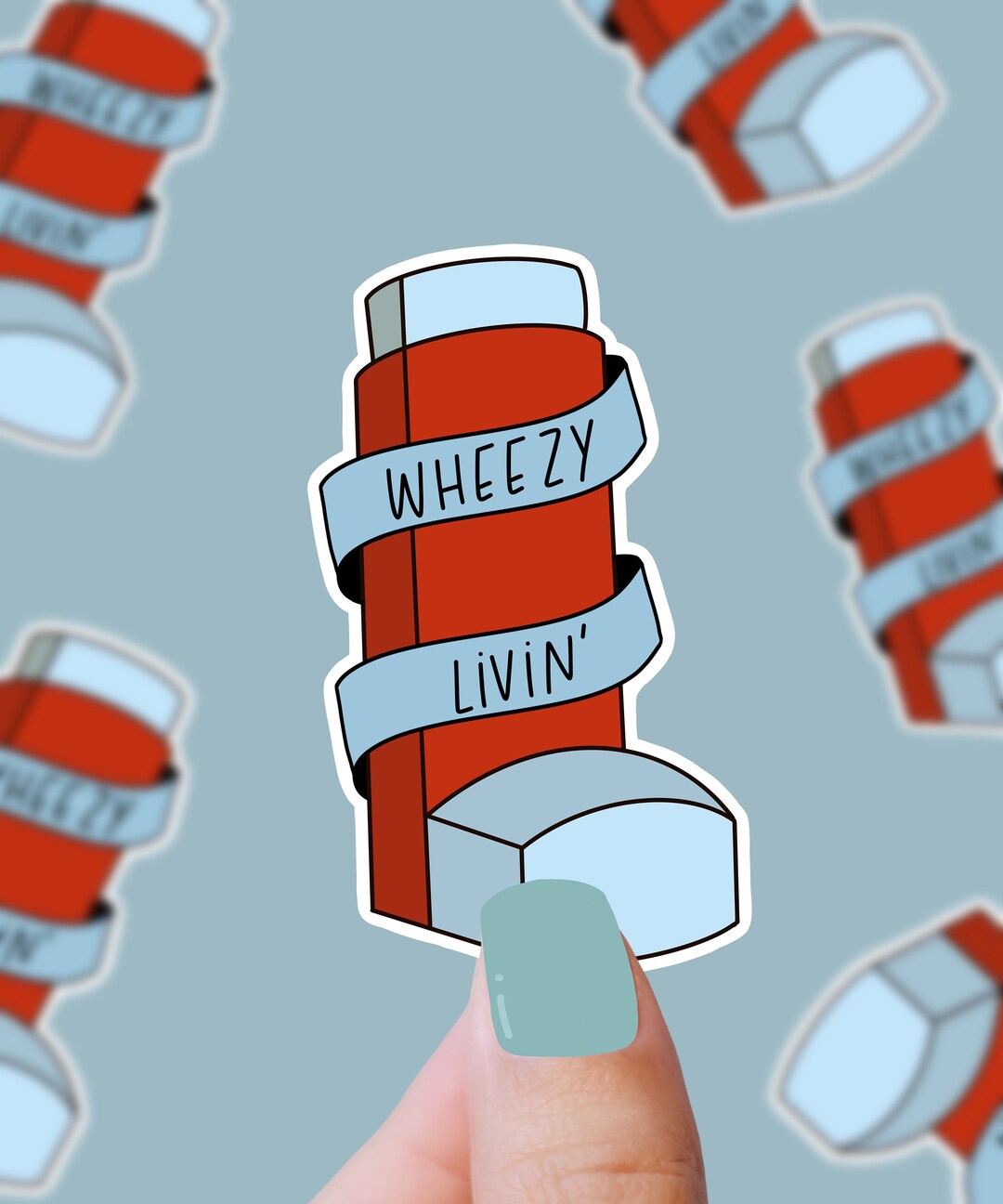 WHEEZY LIVIN’ Asthma Funny Inhaler Vinyl Sticker - Etsy