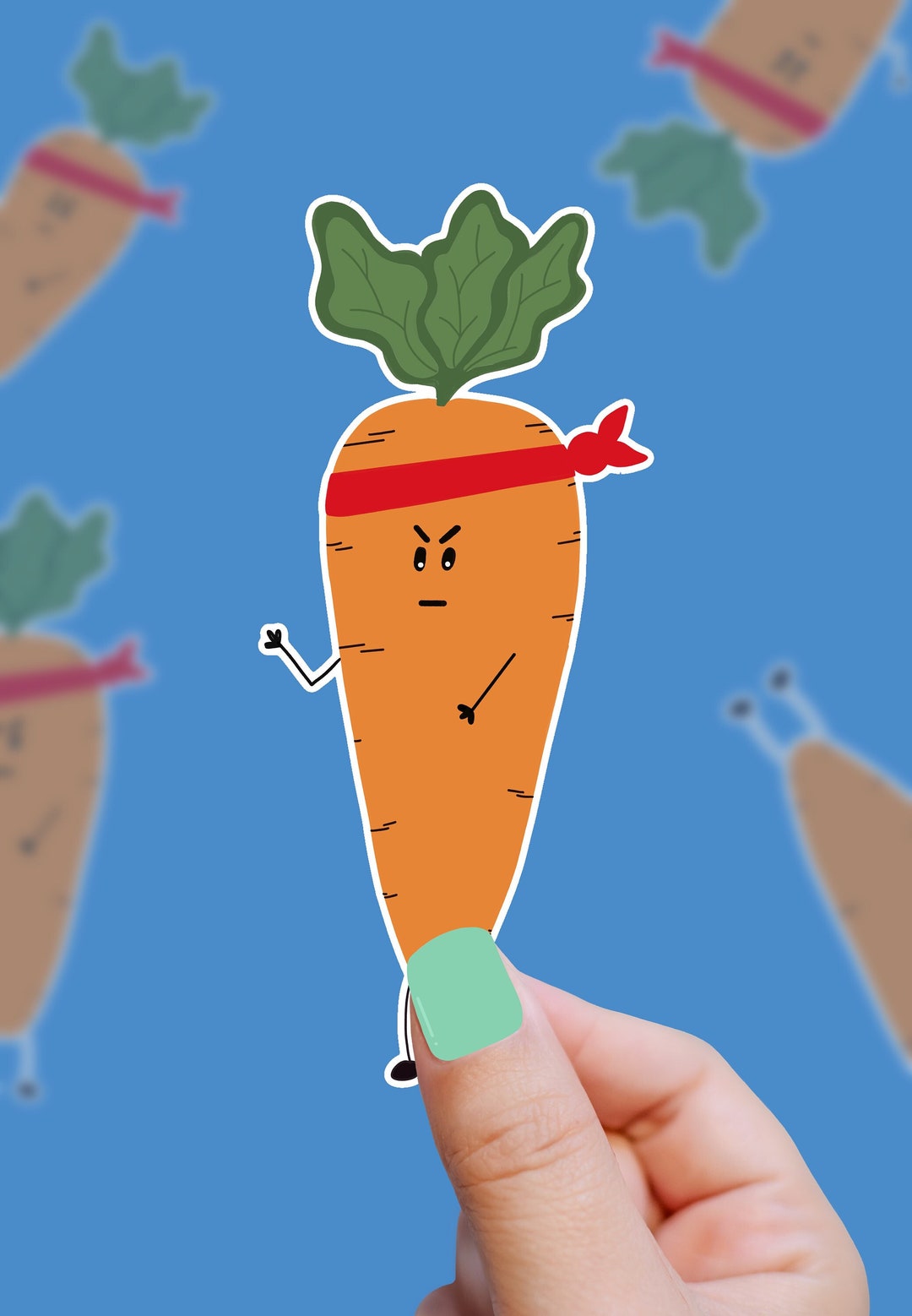 KARATE? CARROT-E! Cute Vinyl Vegetable Sticker - Etsy