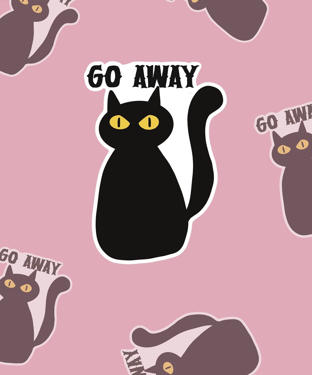 Go Away – Cat Says No Vinyl Sticker - Etsy