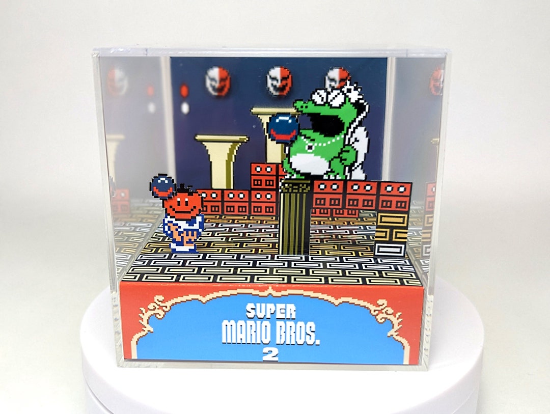 Super Mario Bros 2 - Wart Boss Battle - DIY Cube Diorama Template SMB2 ...