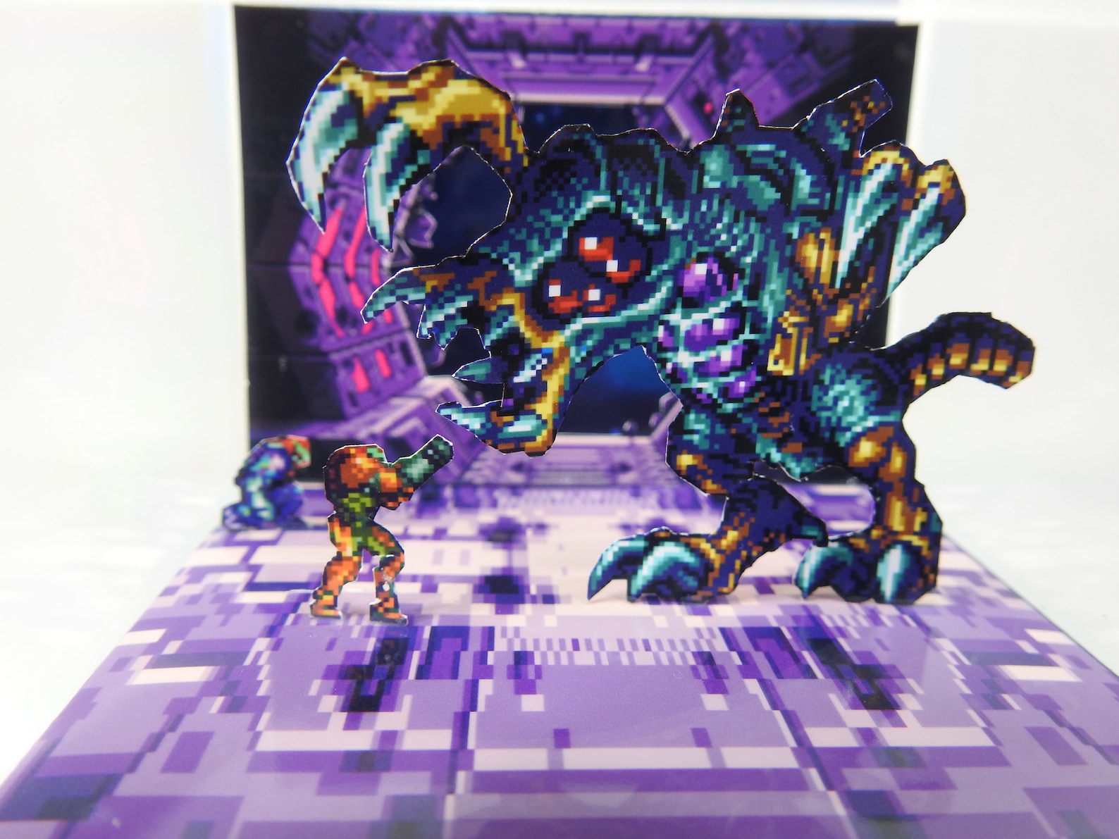Metroid Fusion Omega Metroid DIY Papercraft Cube Diorama Template GBA ...