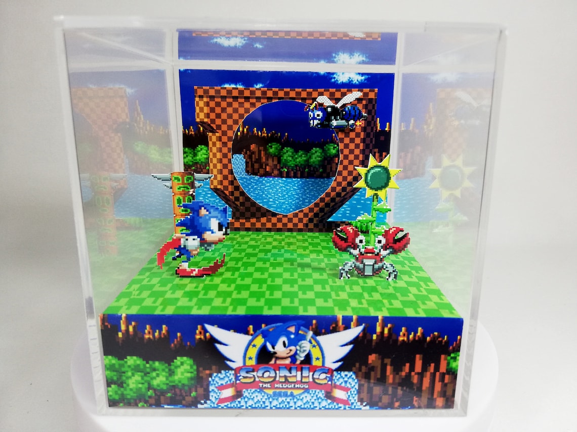 Sonic the Hedgehog - DIY Cube Diorama Template - Genesis / Megadrive - Etsy