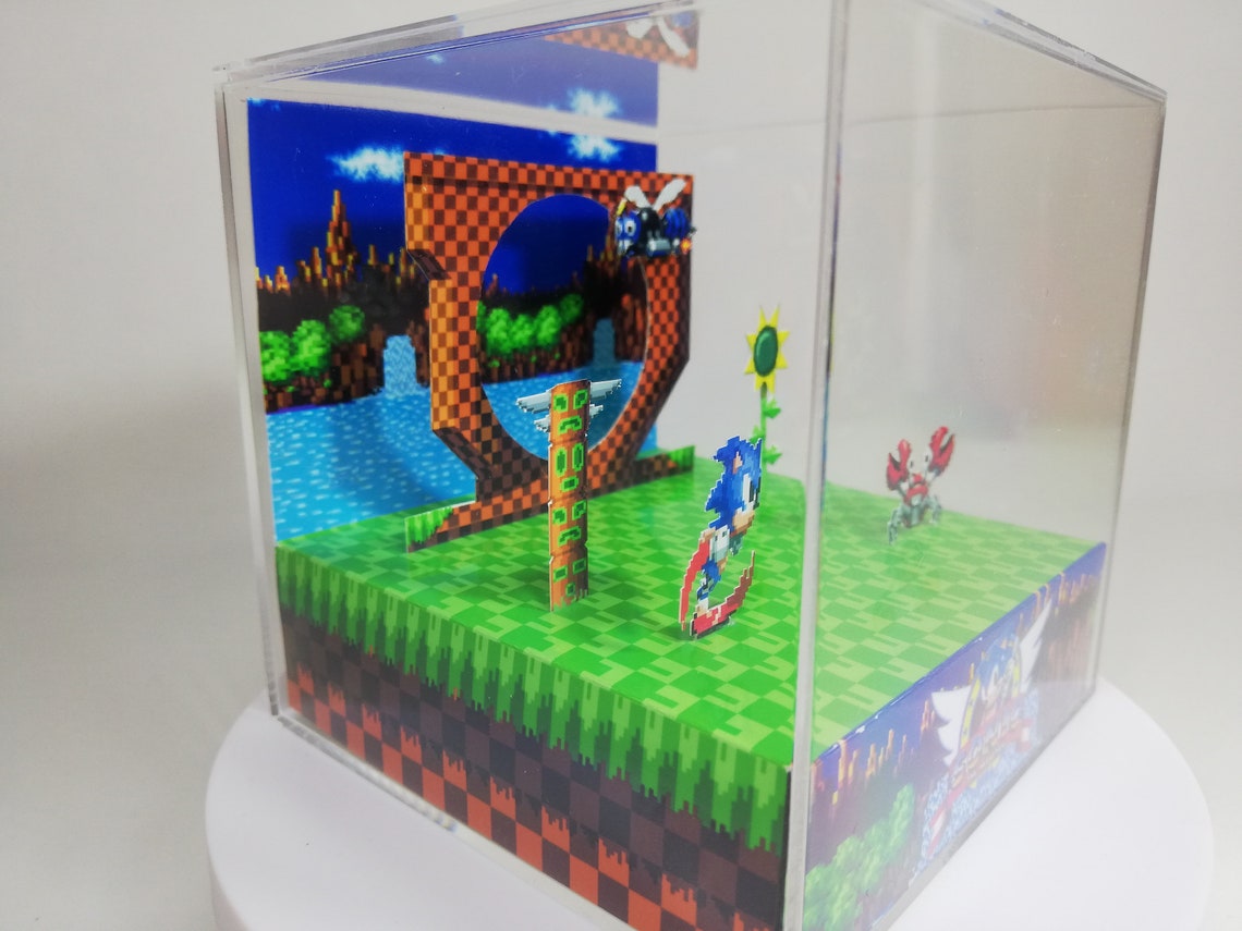 Sonic the Hedgehog - DIY Cube Diorama Template - Genesis / Megadrive - Etsy