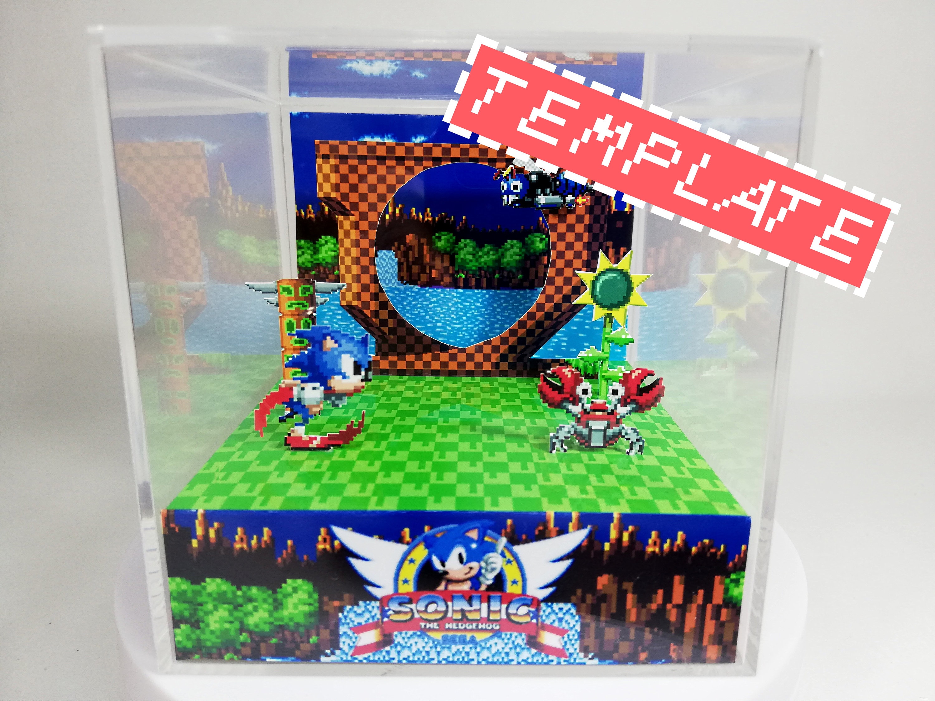Sonic the Hedgehog DIY Cube Diorama Template Genesis / - Etsy Australia