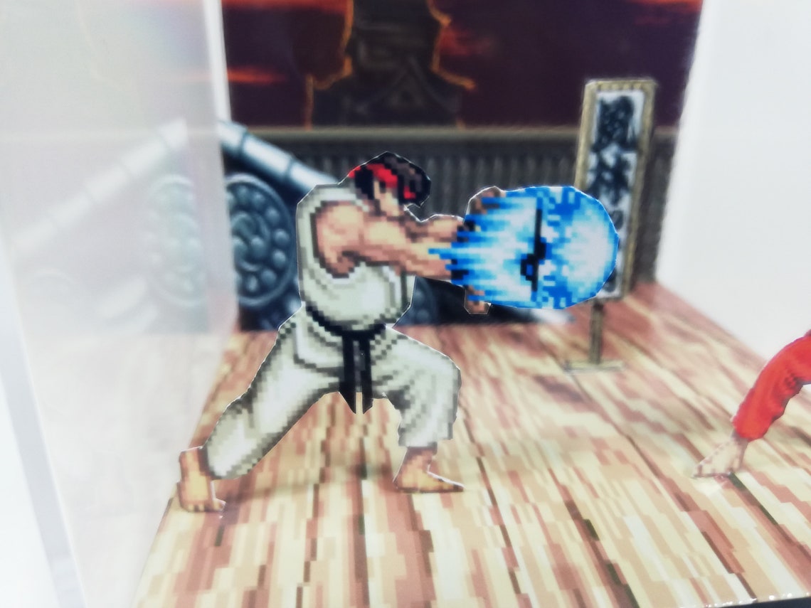 SF2 Ryu Vs Ken DIY Cube Diorama Template Street Fighter 2 | Etsy