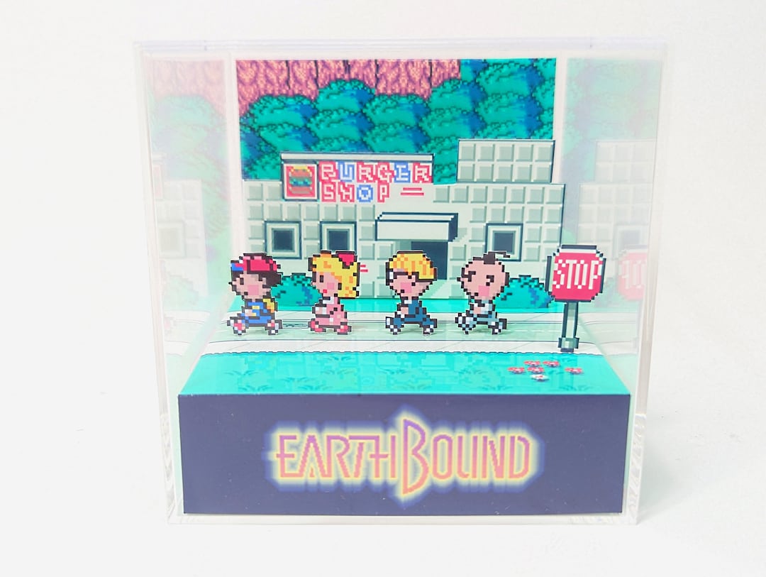 Earthbound Onett Town - DIY PDF Cube Diorama Template - Mother 2 SNES ...