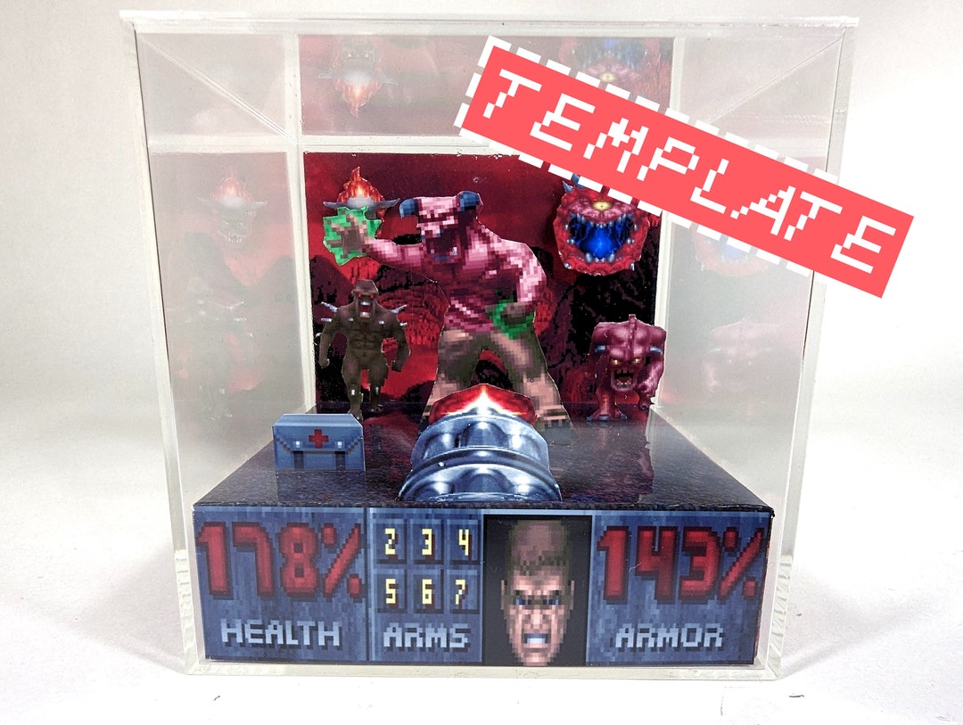 Doom DIY Cube Diorama Template PDF Arcade / SNES - Etsy