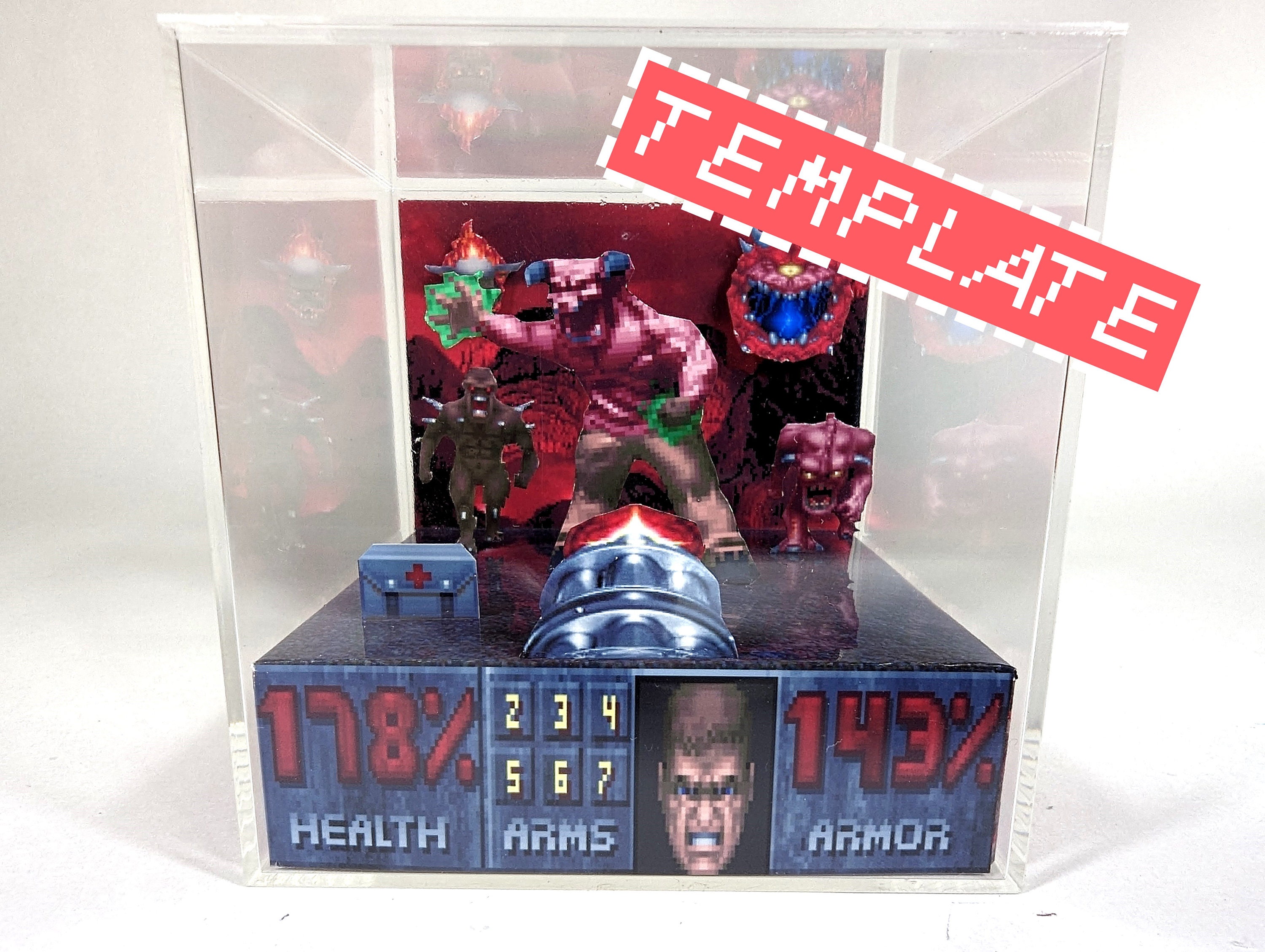Doom DIY Cube Diorama Template PDF Arcade / SNES - Etsy