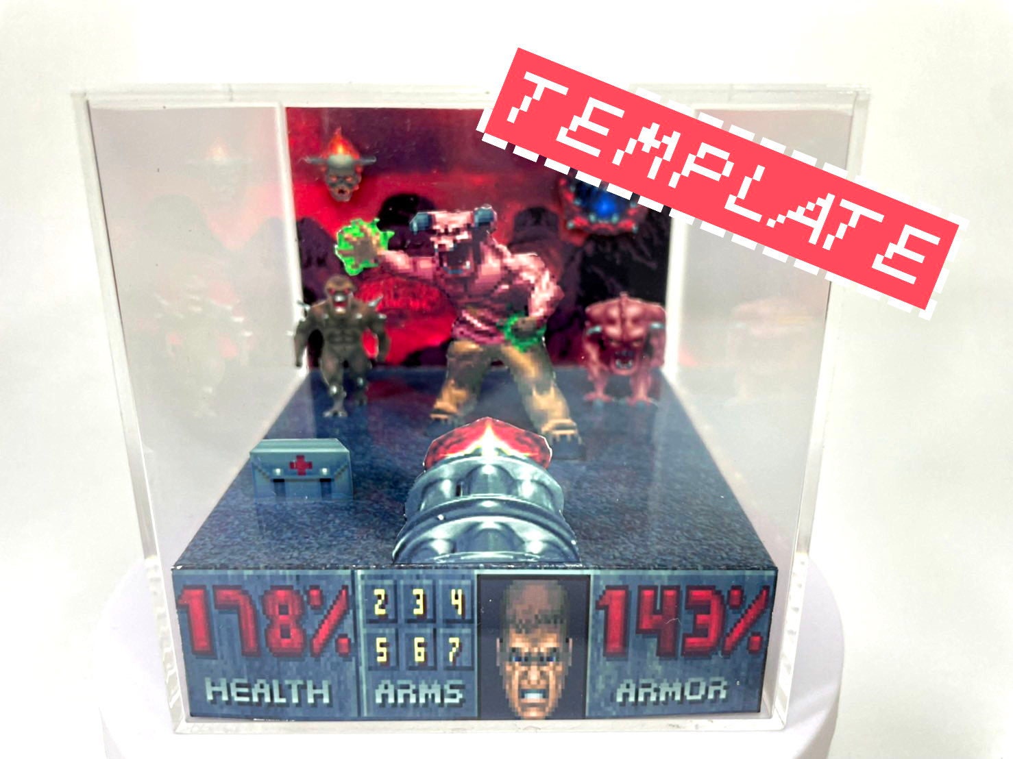 Doom DIY Cube Diorama Template PDF Arcade / SNES - Etsy UK