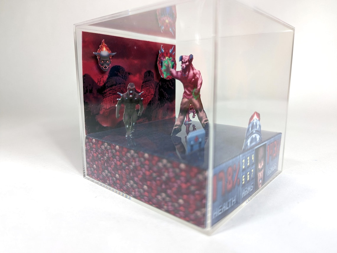 Doom DIY Cube Diorama Template PDF Arcade / SNES - Etsy